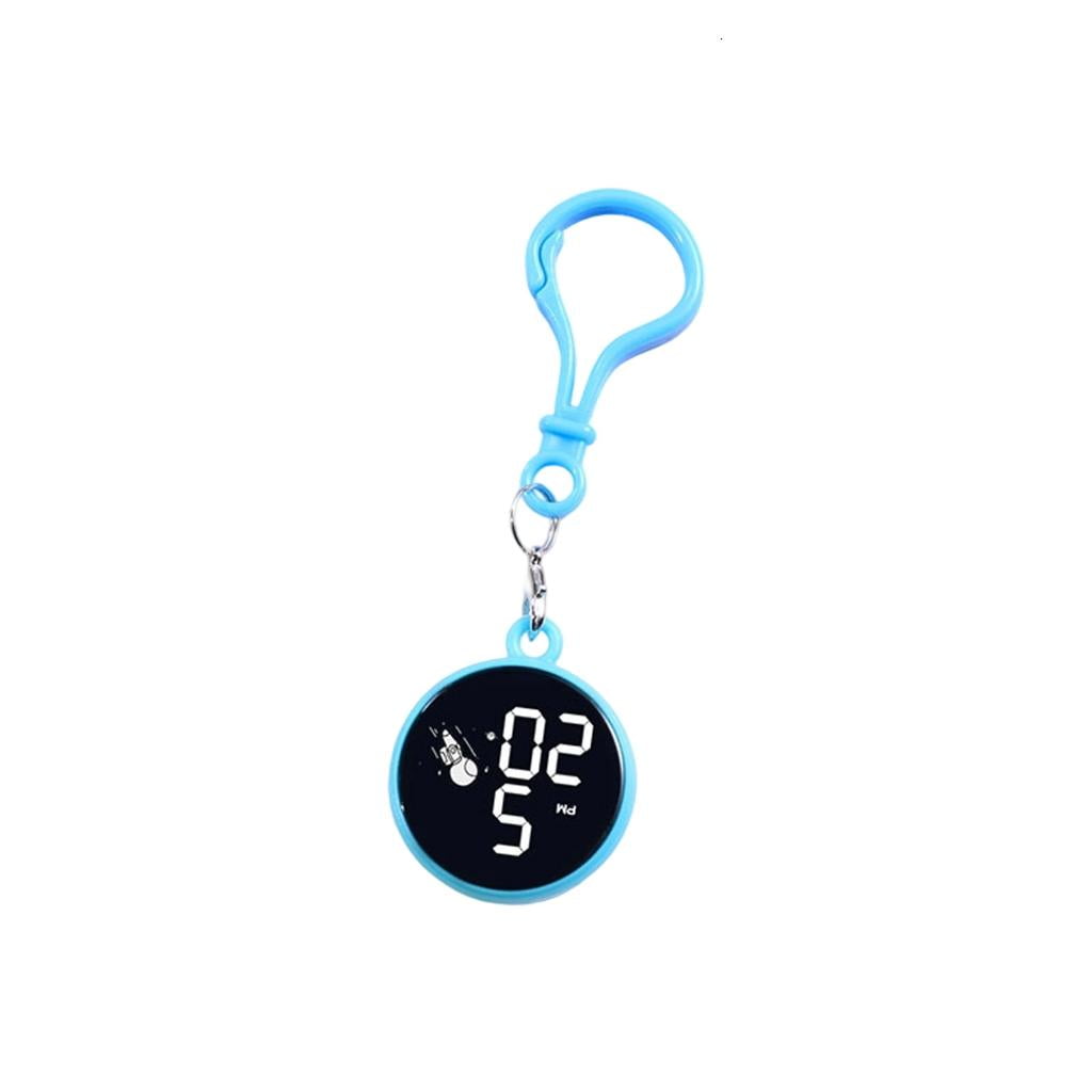 Yammee Unisex Electronic Hanging Watch Keychain Pocket Watch Digital ...