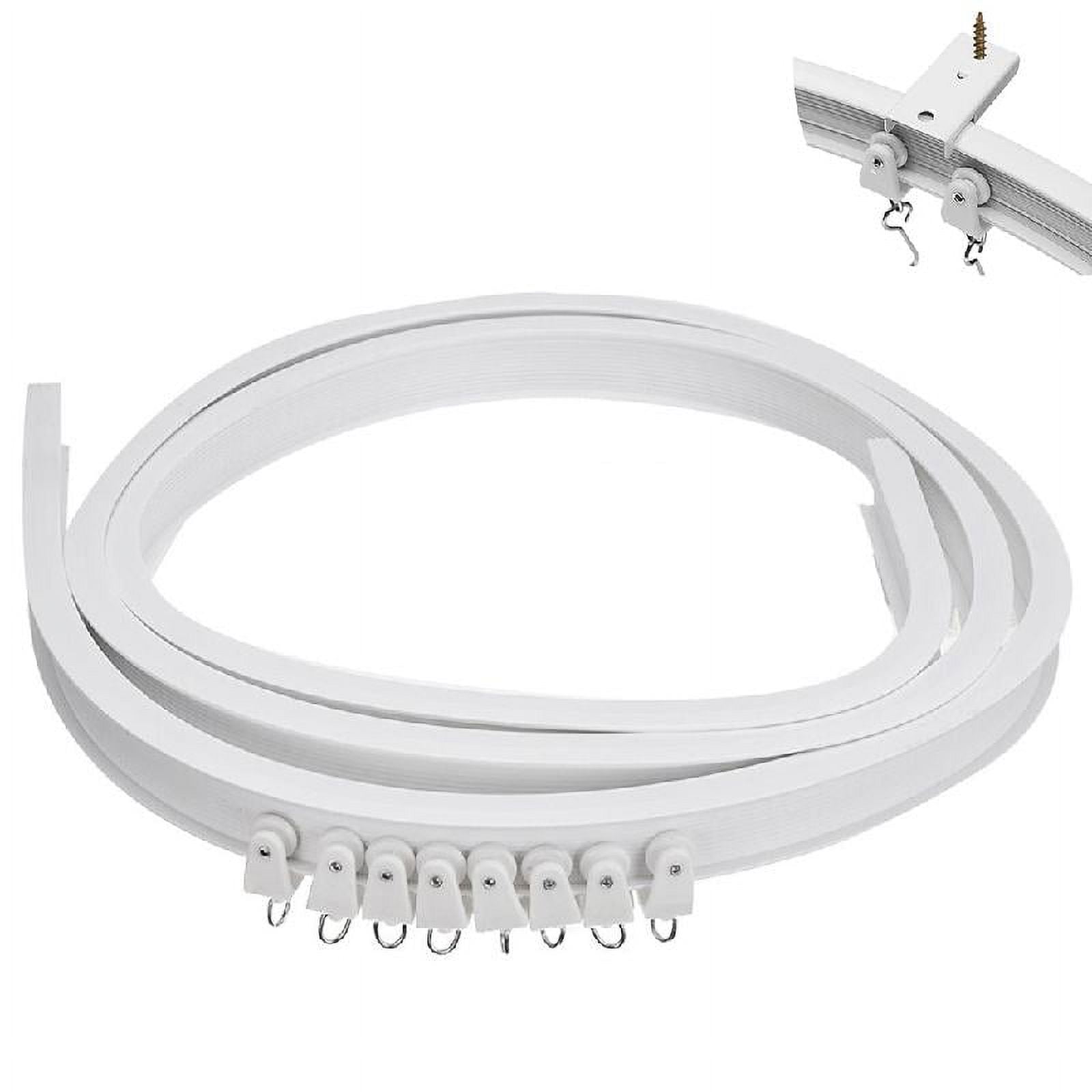 Yammee Wall Mount Ceiling Curtain Track, Flexible Curved Ceiling Track ...