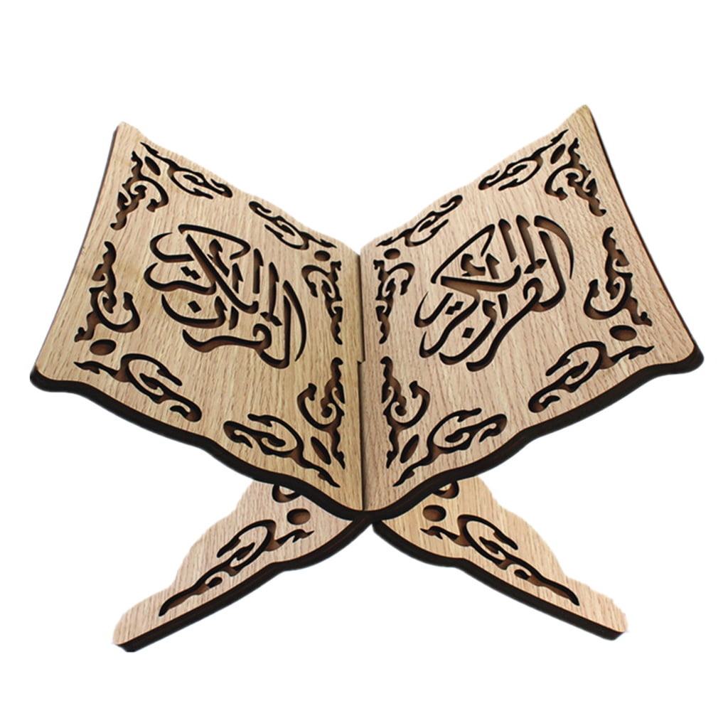 Yammee Wooden Eid Bookshelf Al-Fitr Islamic Bookshelf Bible Frame Kuran ...