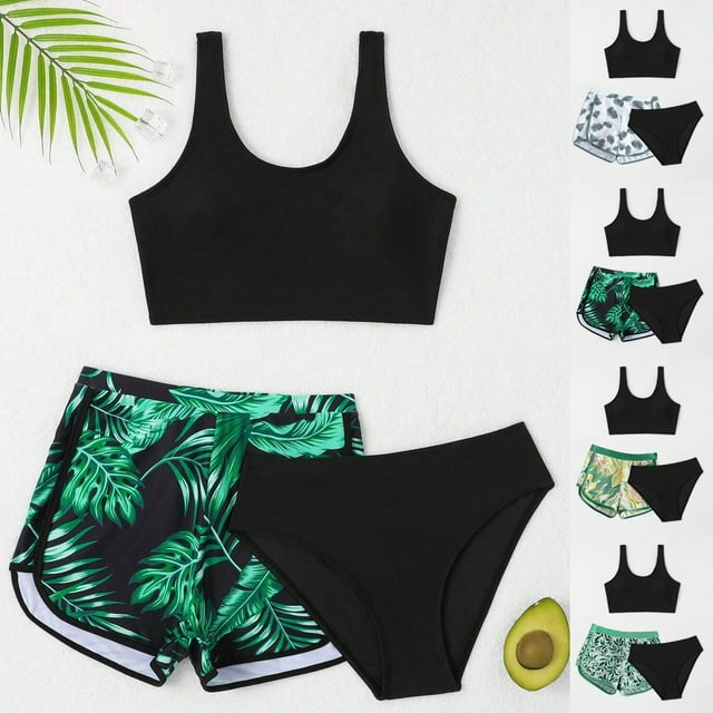 Yammkia Teen Girl Swimsuit Girls Swimsuit 3 Piece Bikini Set Girls 3 ...