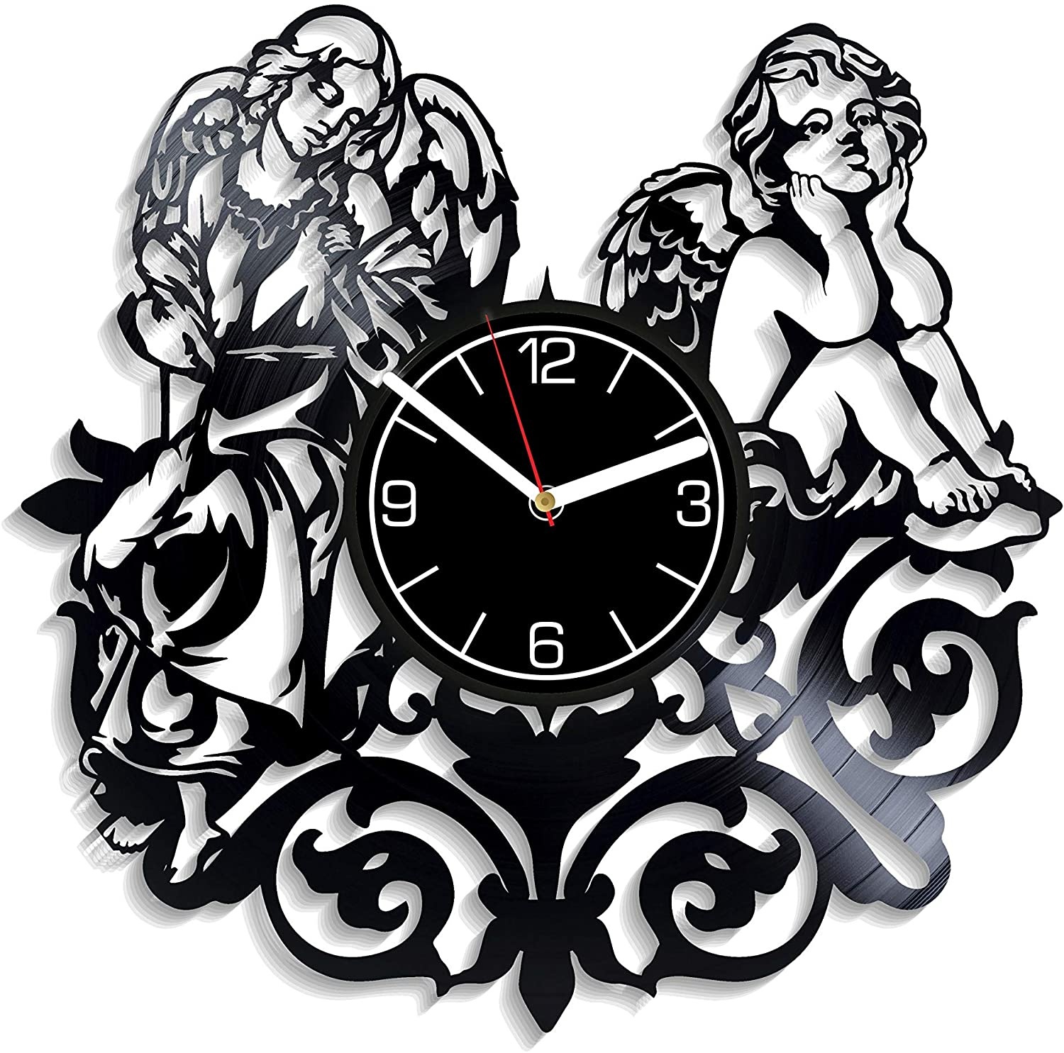 YanGxx Angels Vinyl Record Wall Clock Angels Gift for Her Angels Wall ...