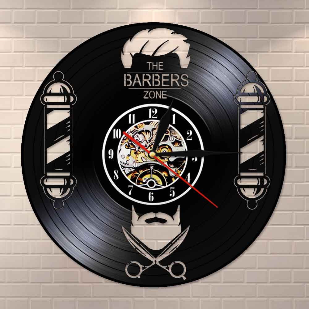 YanGxx Barber Shop Sign Wall Decorative Clock Mustache Gentleman ...