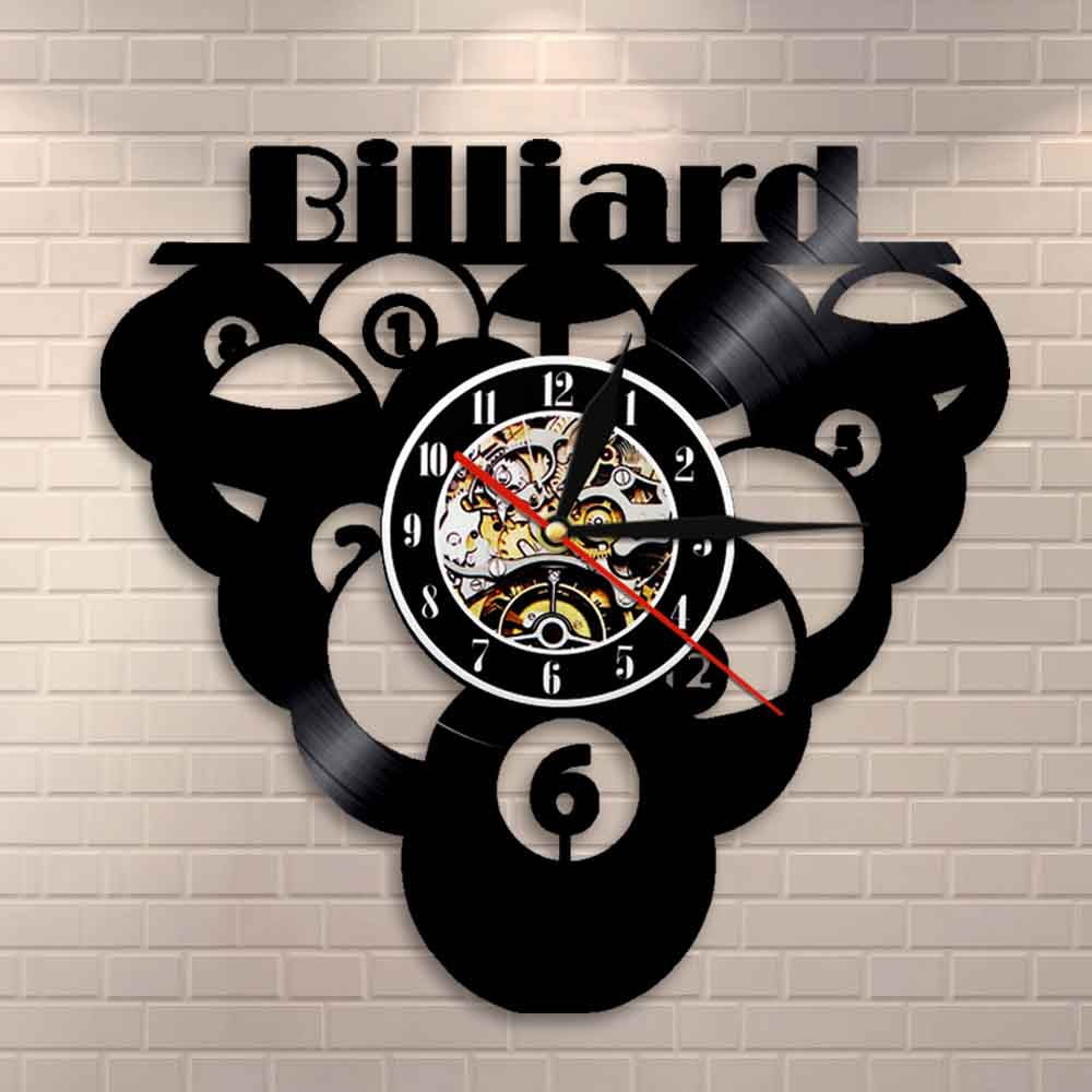YanGxx Billiards Ball Pool Vinyl Clock Record Clock Sport Vintage Home ...