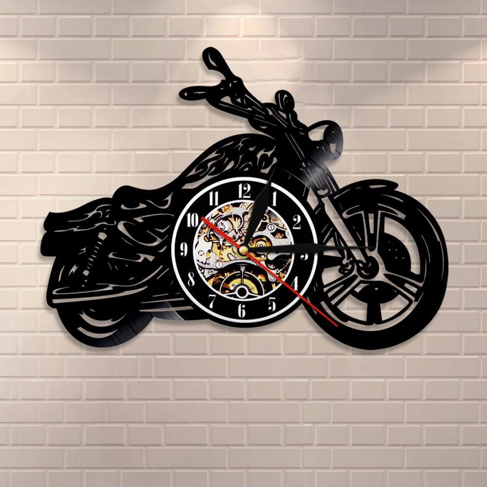 YanGxx Classic Motorcycle Wall Art Wall Clock Mechanic Motorcycle Car ...
