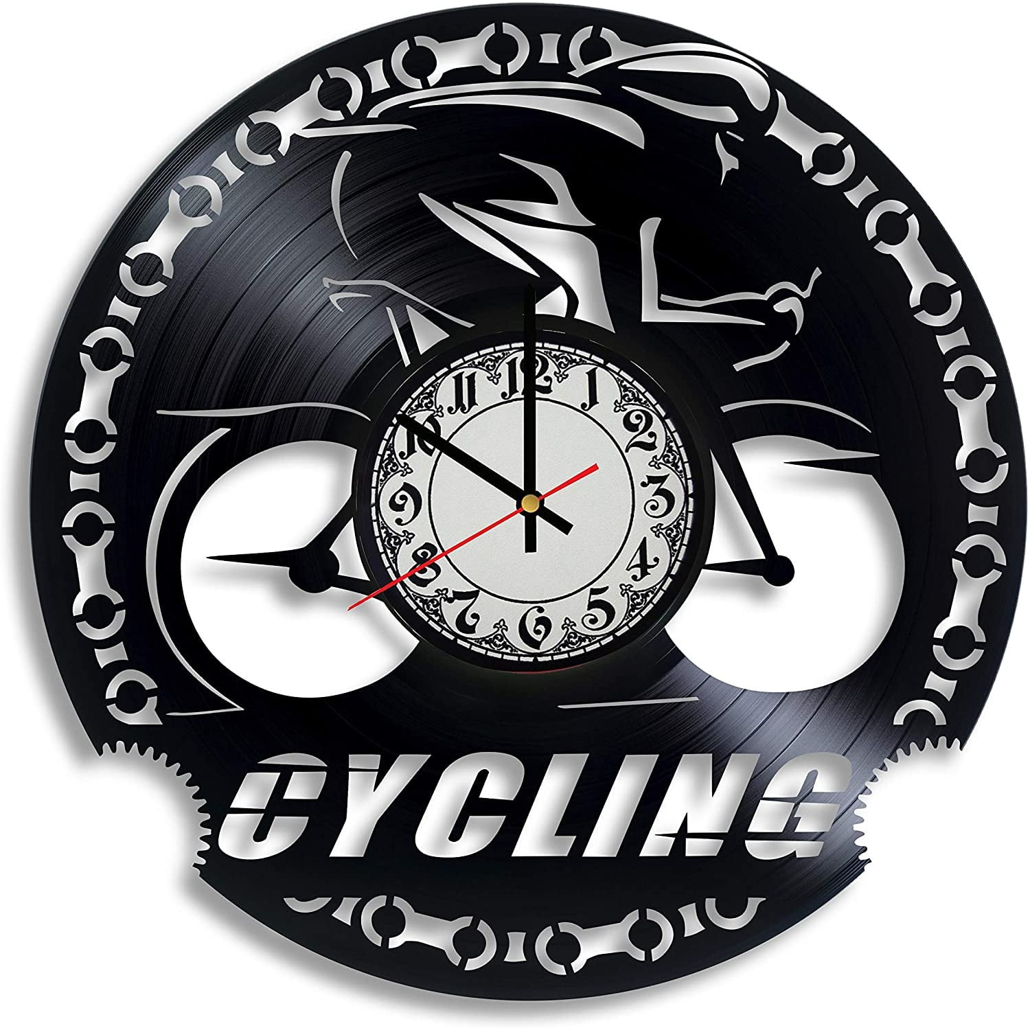 YanGxx Cycling Sport Vinyl Record Wall Clock, Bicycle Art Velo Vintage ...