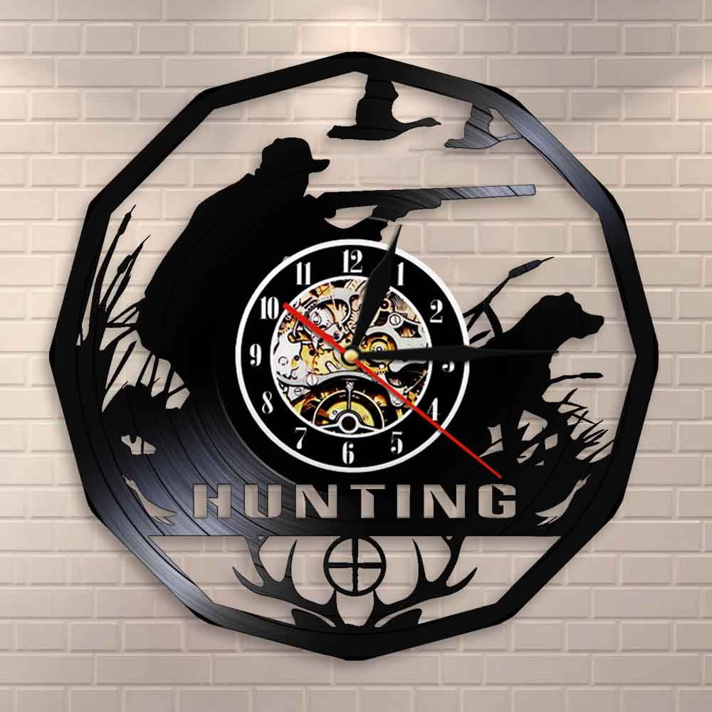 YanGxx Deer Hunter Hunting Gift Wall Clock Retro Vinyl Record Wall ...