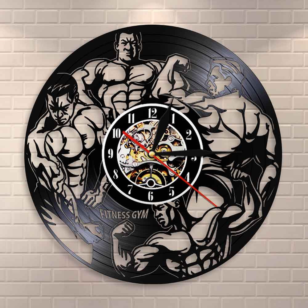 YanGxx Fitness Gym Silent Quartz Wall Clock Fitness Bodybuild Vinyl ...
