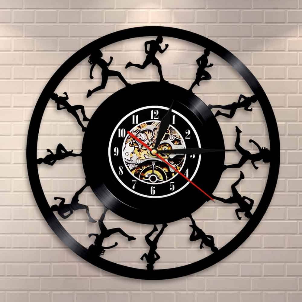 YanGxx Joggers Runners Wall Art Wall Clock Running Track and Field ...
