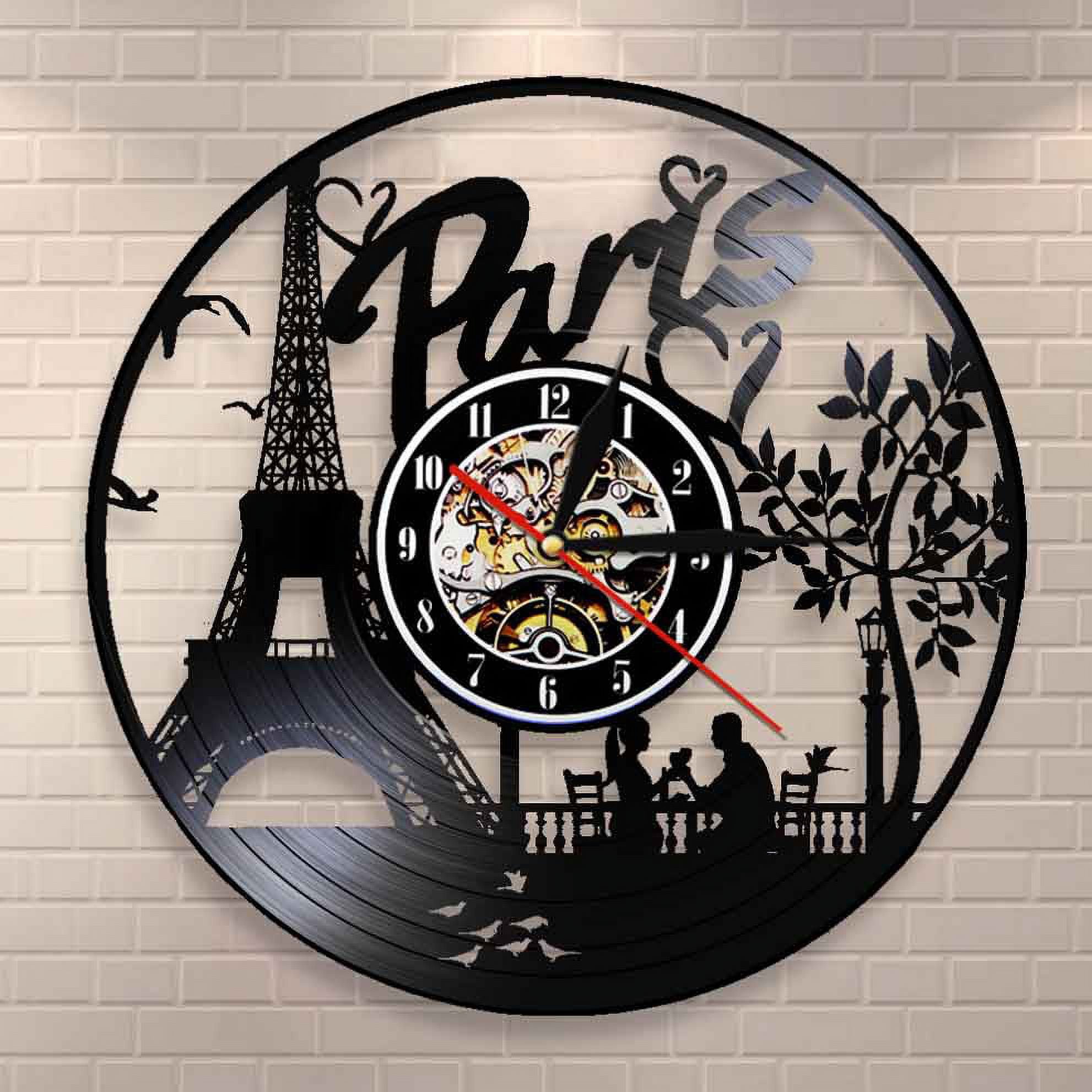 YanGxx Paris Eiffel Tower Wall Decor France Skyline Vinyl Record Wall ...