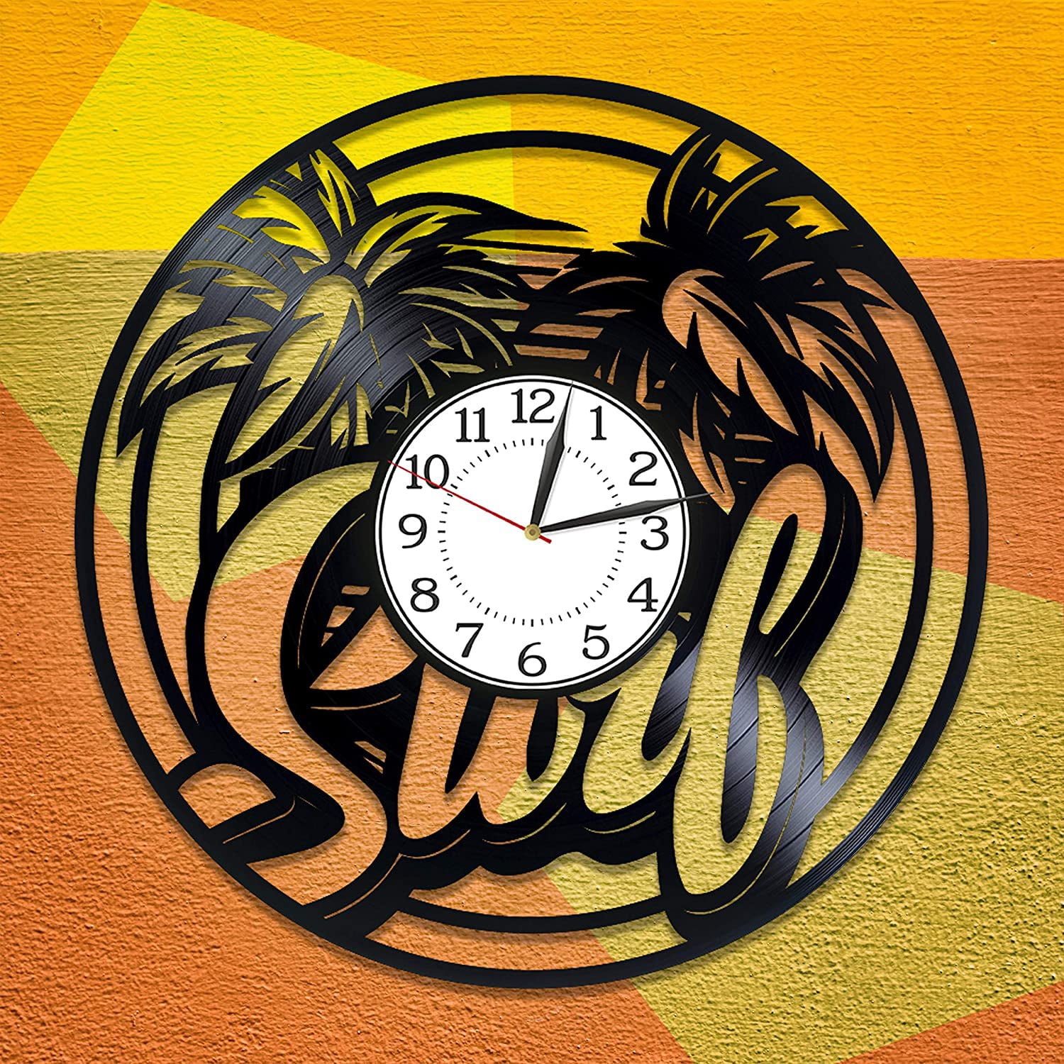 YanGxx Sport Vinyl Clock Surfing Original Home Decor Sport Vinyl Record ...