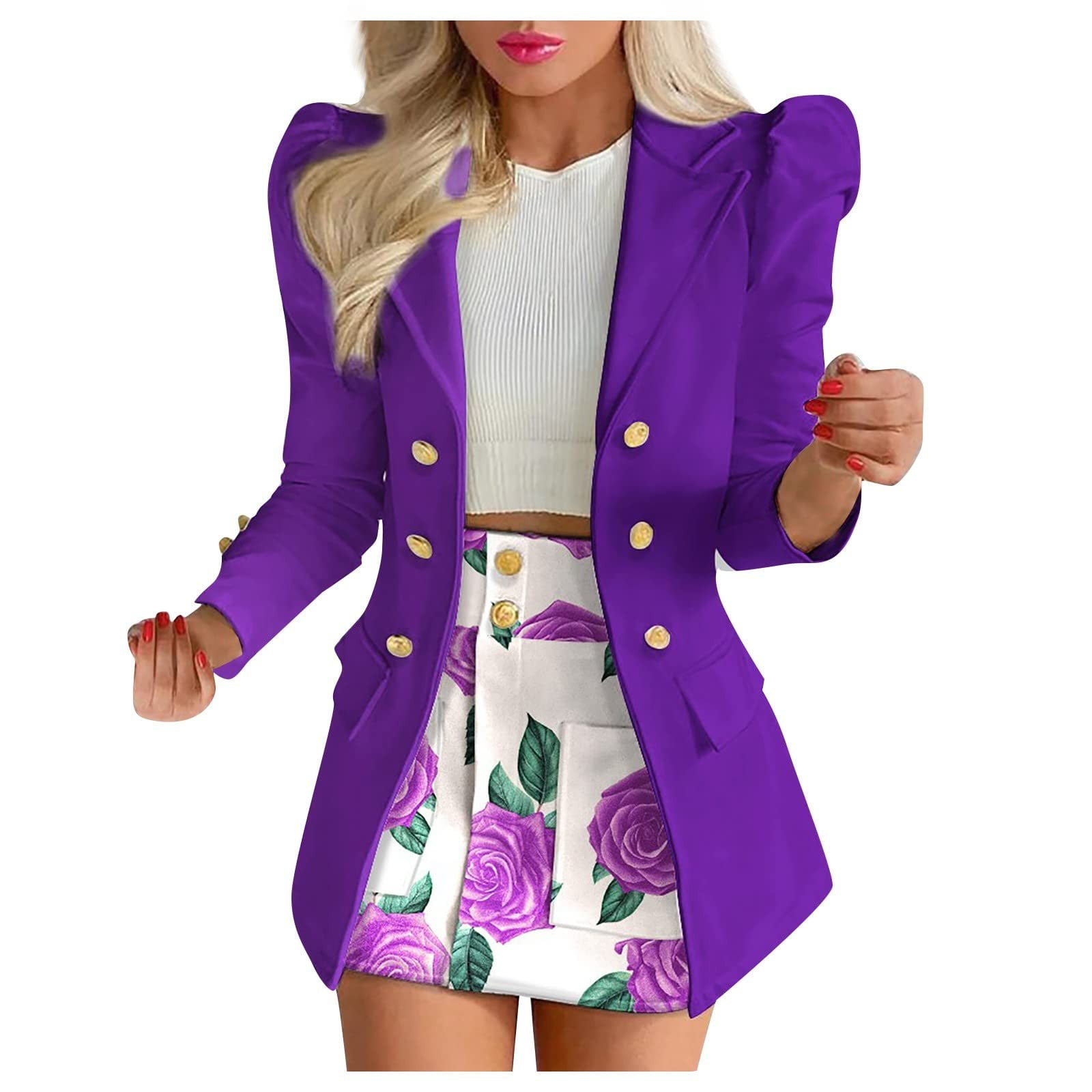 YanHoo 2 Piece Skirt Suit Set for Women Dresy Elegant Long Sleeve ...