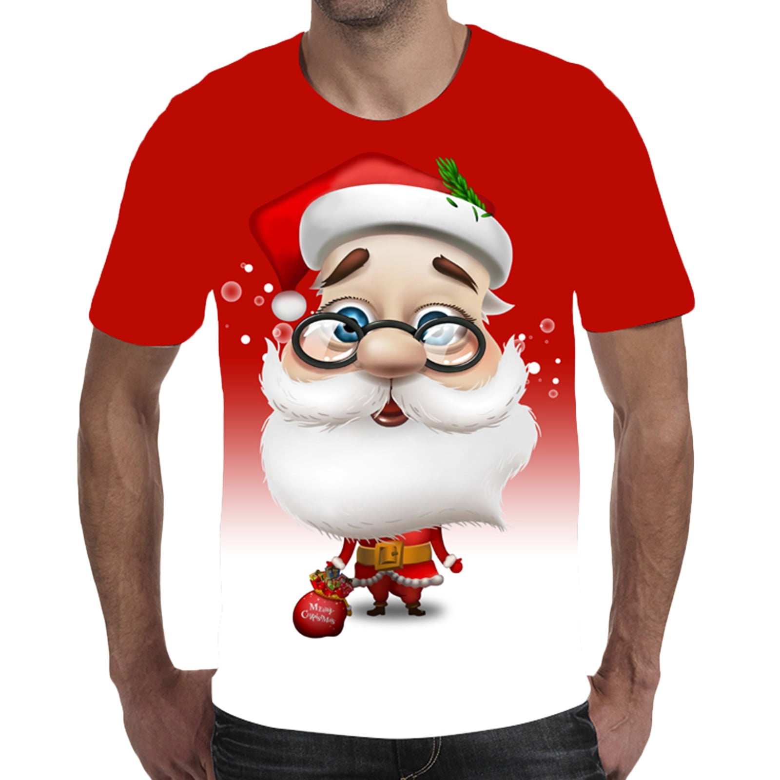 Yanhoo Christmas Tops For Men 2023 Big And Tall Christmas T Shirts For