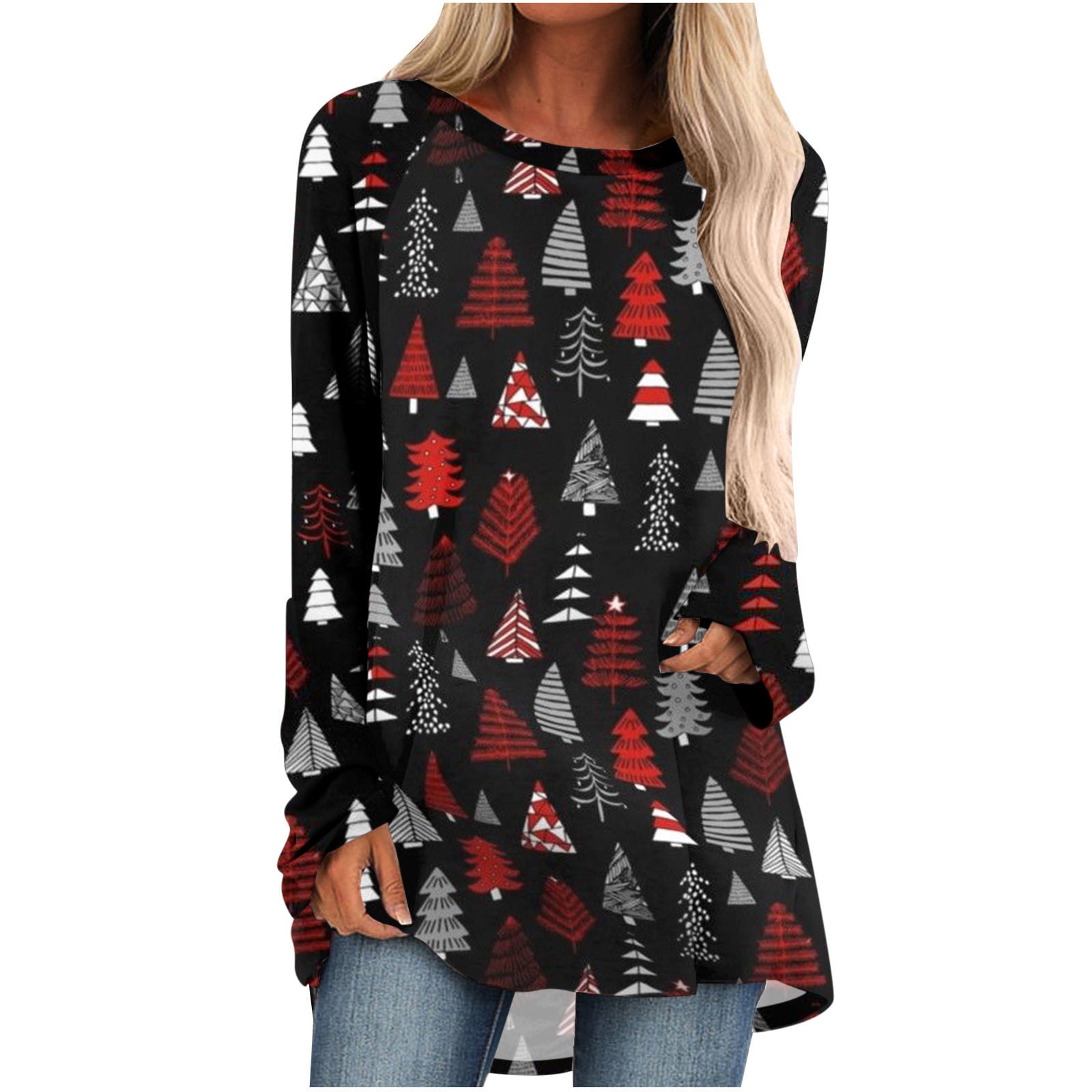 YanHoo Christmas Tunic Tops for Women Fall Clearance Sales Long Sleeve ...