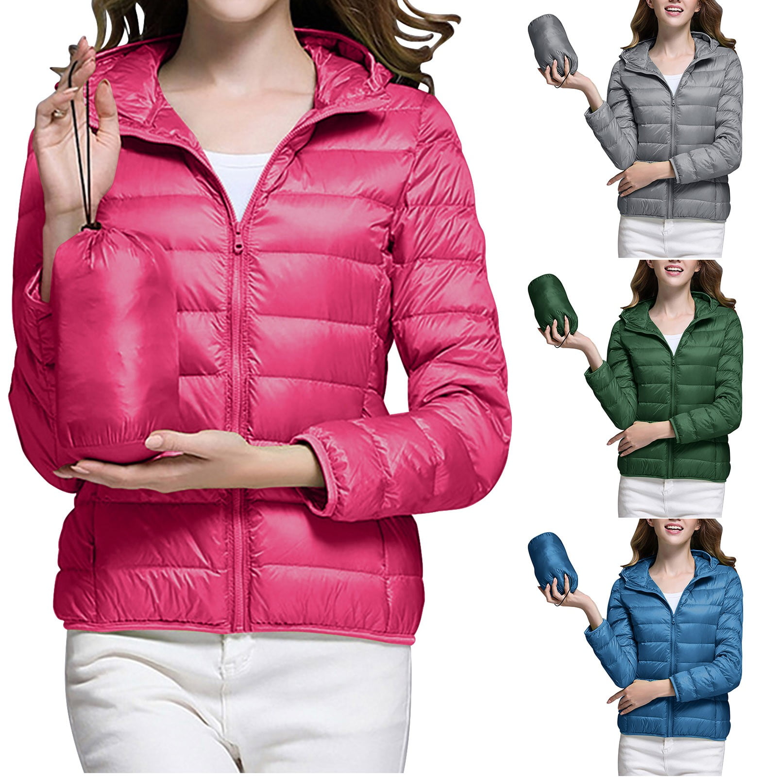 YanHoo Down Jacket for Women Lightweight Winter Padded Jackets Full ...