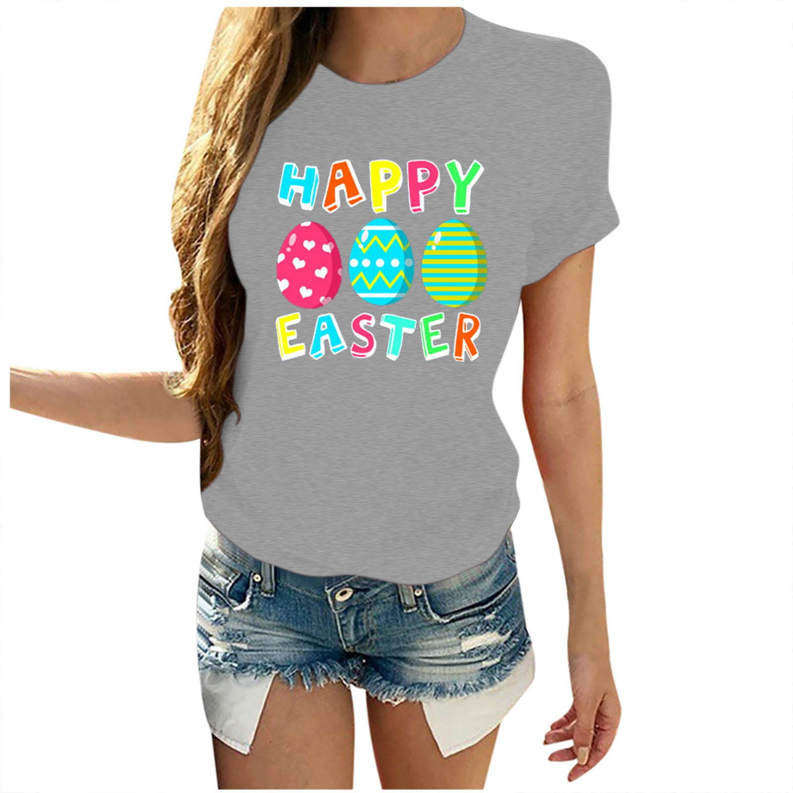 YanHoo Easter T-Shirts for Girls Happy Easter Shirts for Women Easter ...