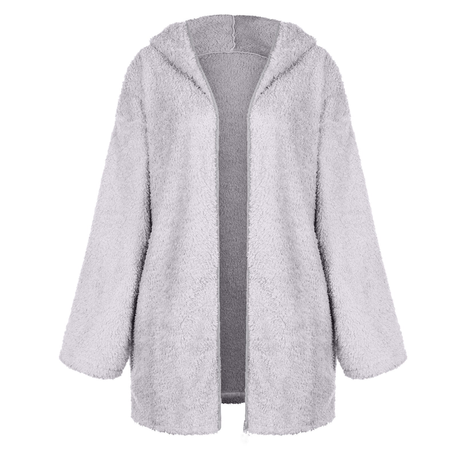 YanHoo Hooded Fleece Jacket Women Sherpa Winter Coats Long Sleeve ...