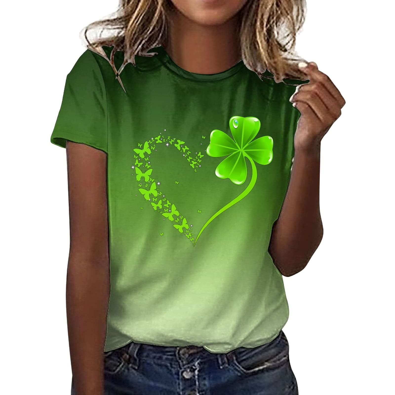 YanHoo Irish Tee Shirts for Women Short Sleeve Graphic Tees for Women ...