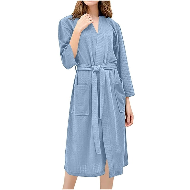YanHoo Lightweight Robes for Women and Men Knit Soft Flannel Bathrobe ...