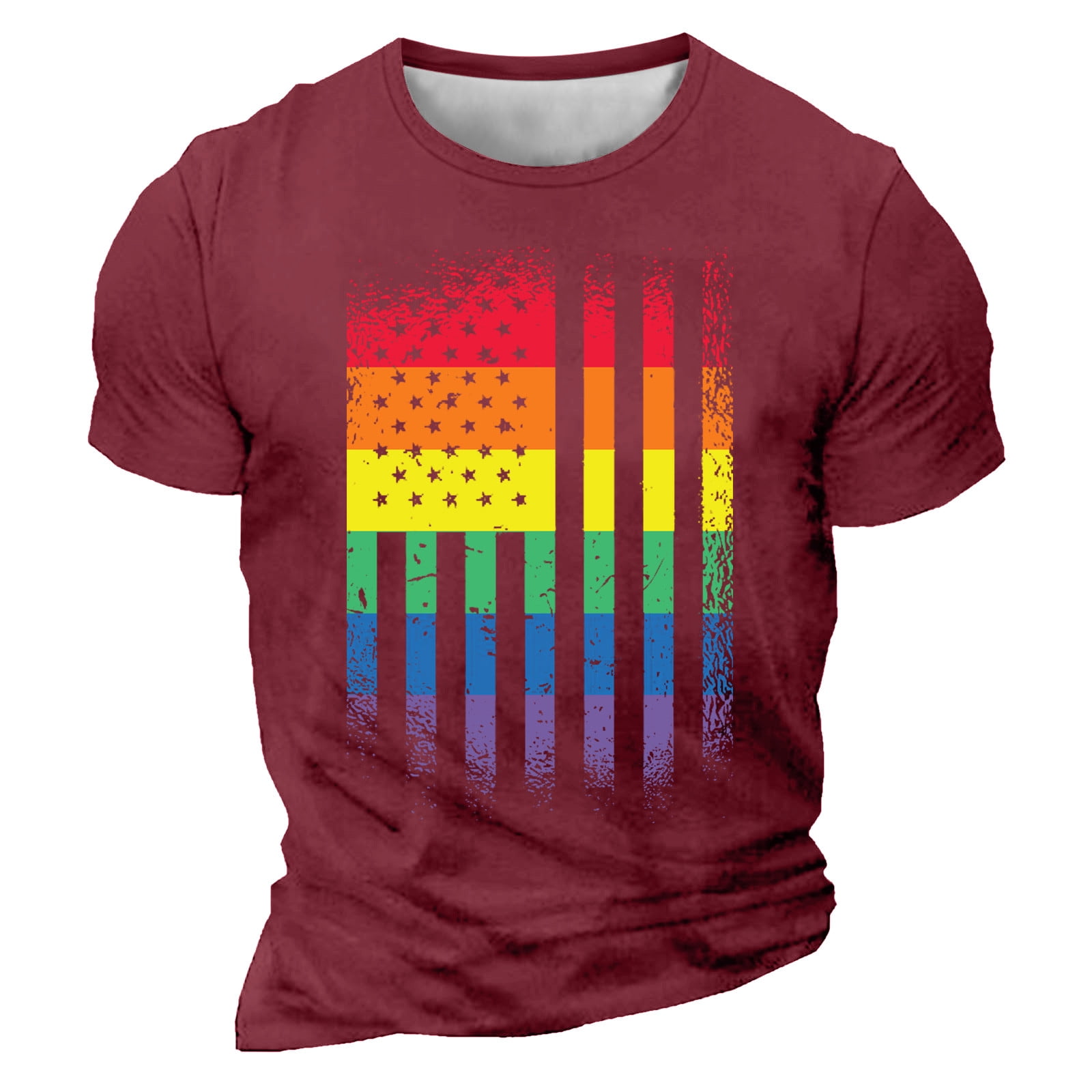 YanHoo Mens 4th of July Tee Shirts Big and Tall Short Sleeve Patriotic ...