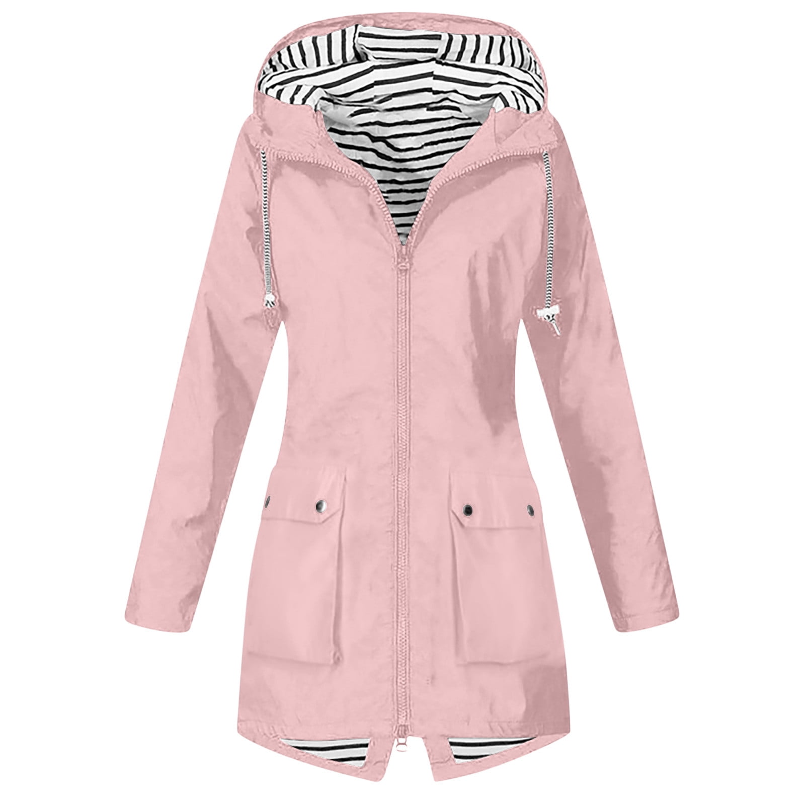 YanHoo Rain Jackets Womens Waterproof with Hood Lightweight Zip Up Fall ...