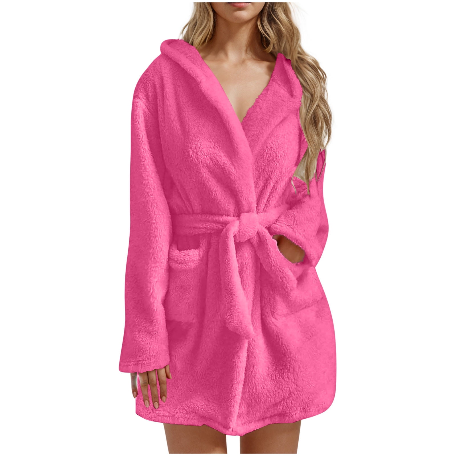YanHoo Robes for Women, Bath Robe Women's Hooded Fleece Bathrobes Soft ...