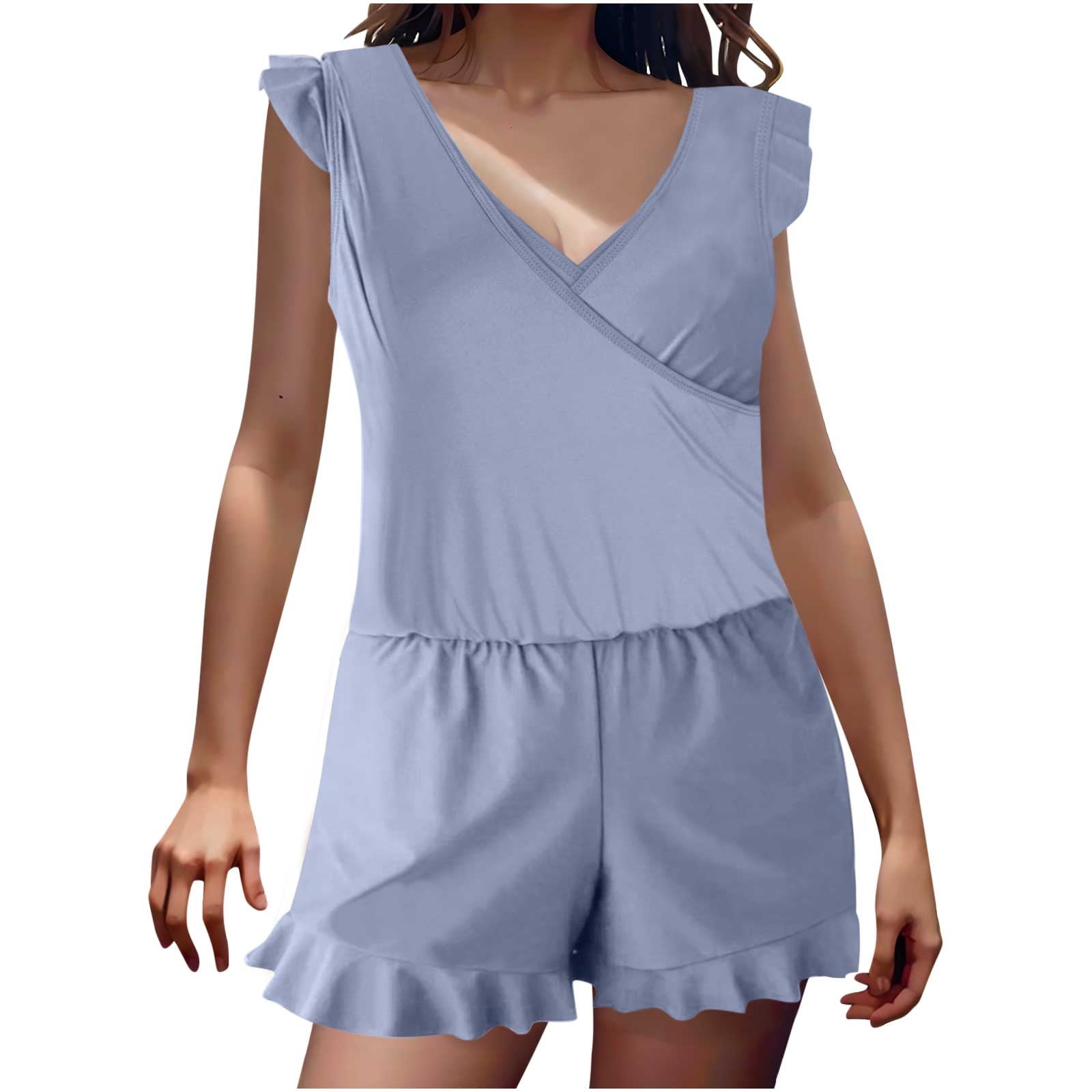 YanHoo Romper Swimsuits for Women One Piece Bathing Suit Ruffle ...