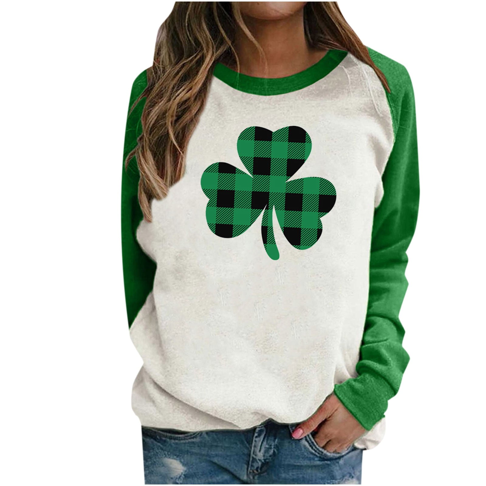 YanHoo St Patricks Day Tops for Women Long Sleeve Crewneck Tshirts ...