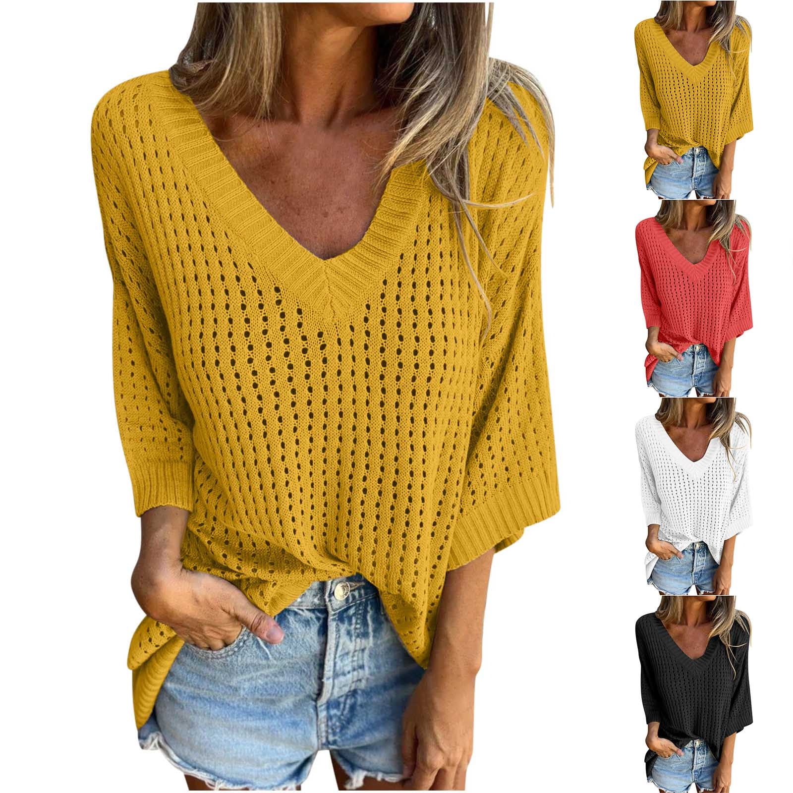 YanHoo Swimsuit Coverup Women Beach Vacation Clothes Spring Summer V ...