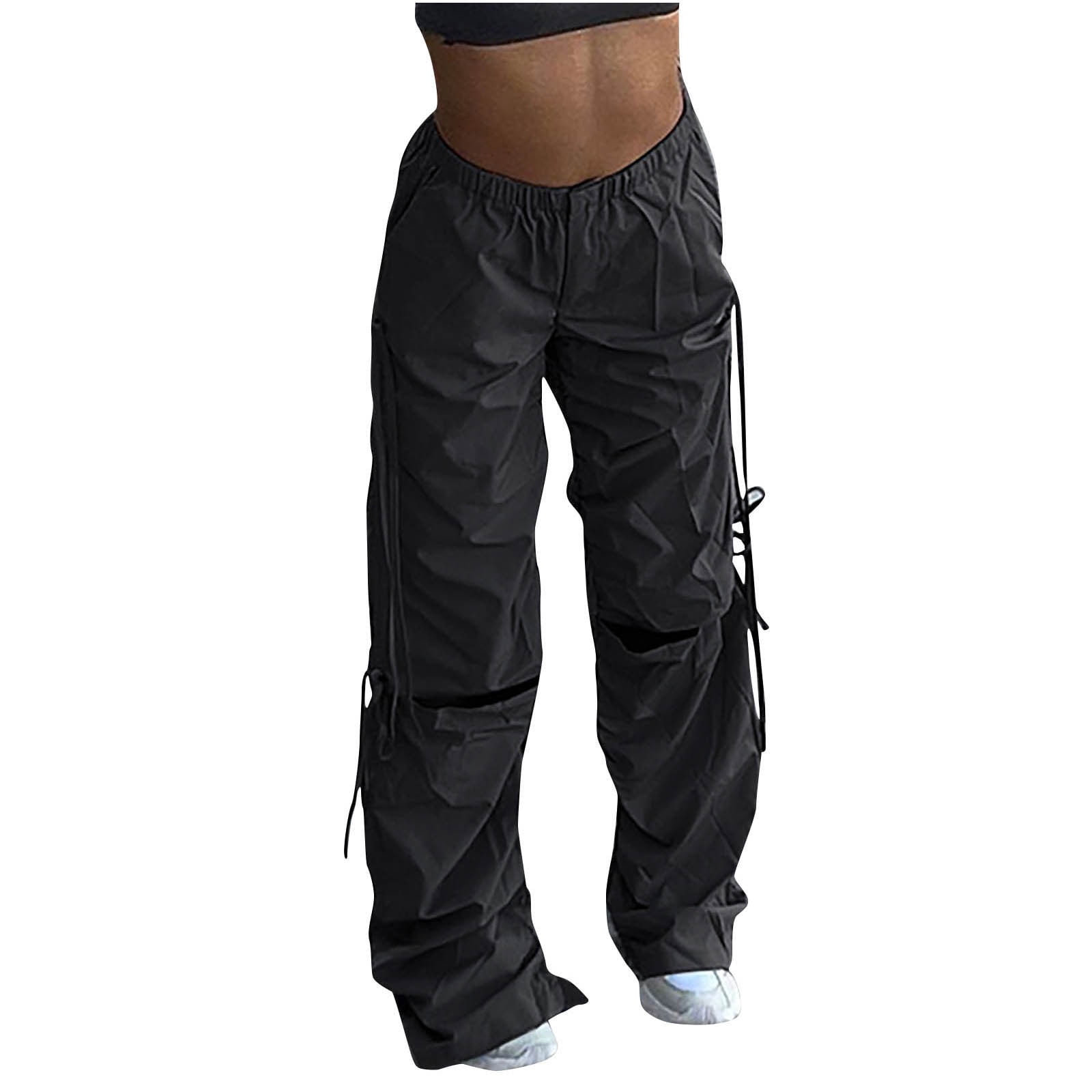 YanHoo Teen Girls Cargo Pants Baggy, Parachute Pants for Women Trendy ...