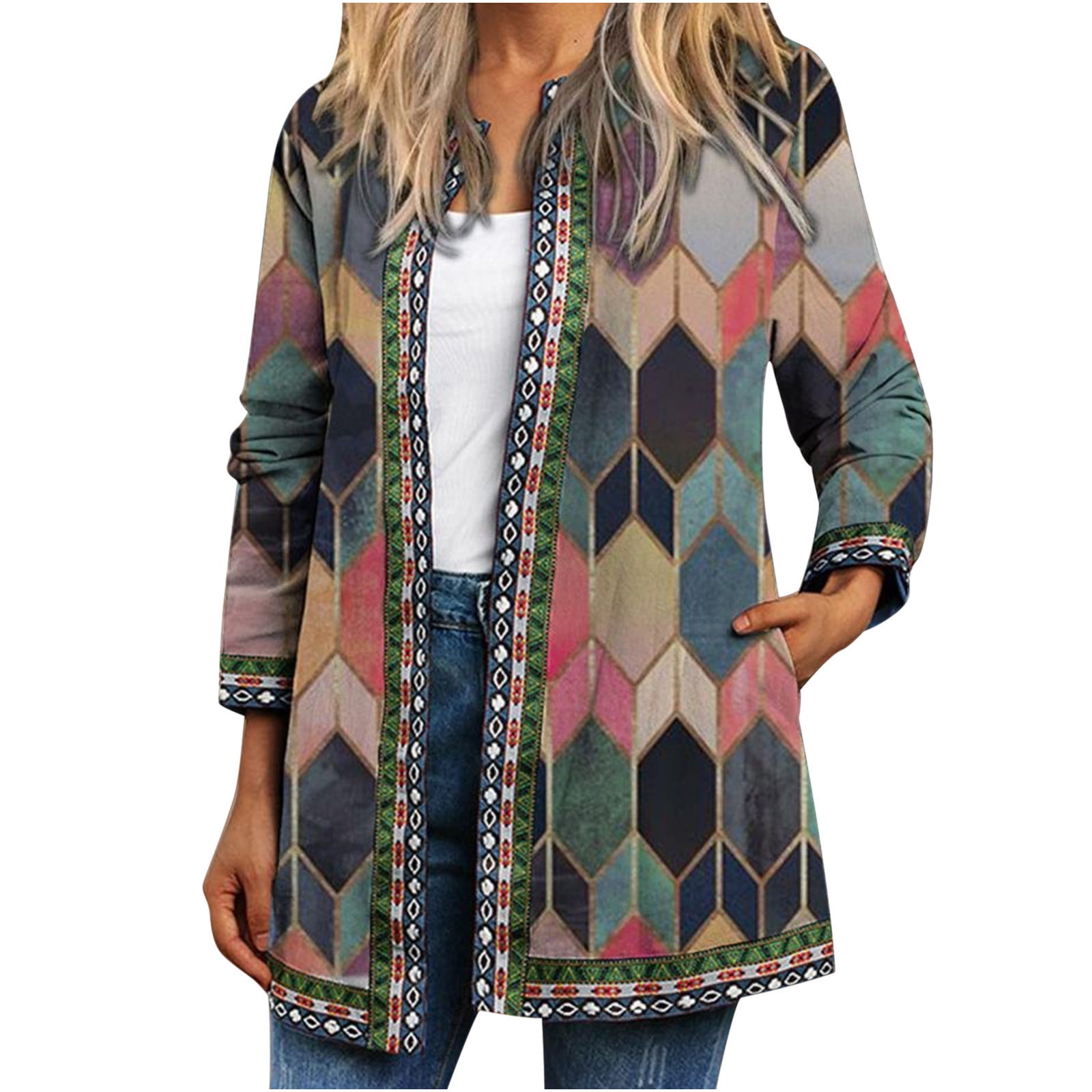 YanHoo Vintage Bohemian Cardigan for Women Lightweight Open Front ...