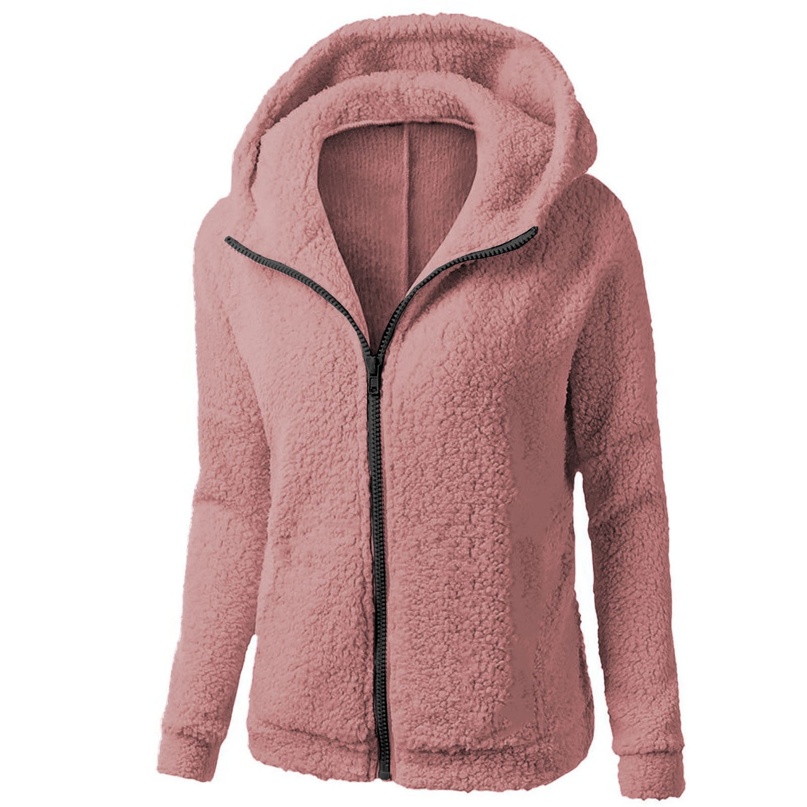 YanHoo Women Sherpa Jacket Fuzzy Fleece Hoodie Jackets Plus Size Full ...