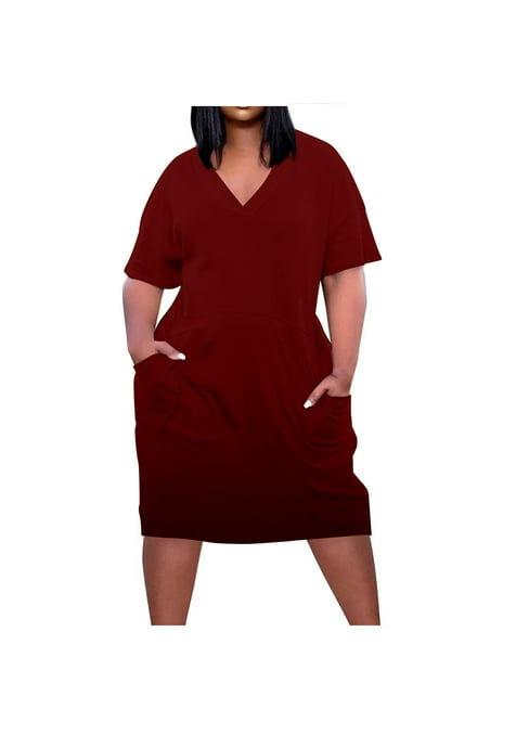 Bohemian Style Summer Dresses for Women Plus Size Sundress Short Sleeve ...