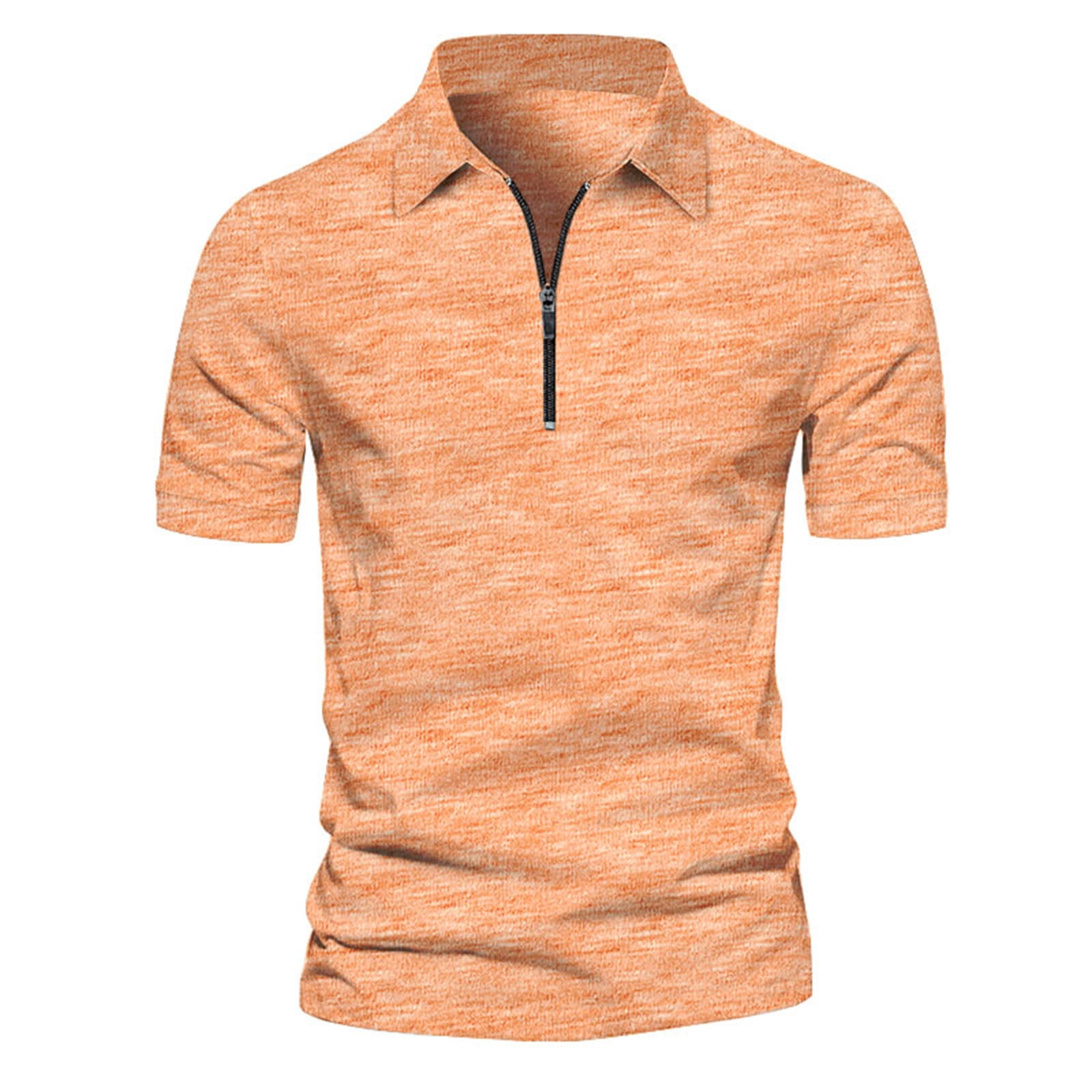 YanHoo Zipper Polo Shirts for Men Short Sleeve Quick Dry 1/4 Zip Golf ...