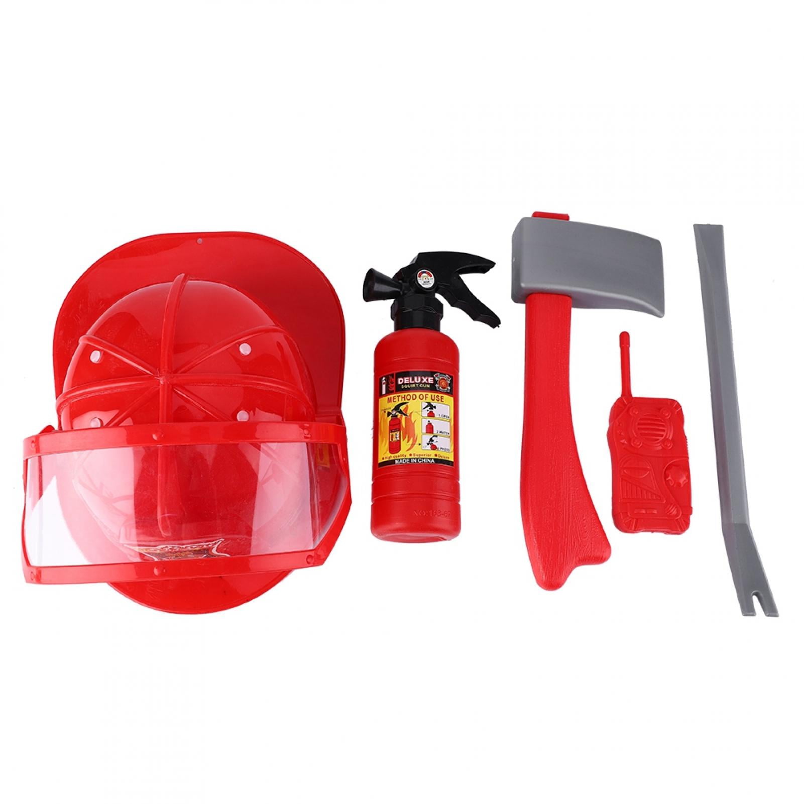 YanMaoYi 5pcs Children Firefighter Fireman Cosplay Toys Kit Helmet Fire ...