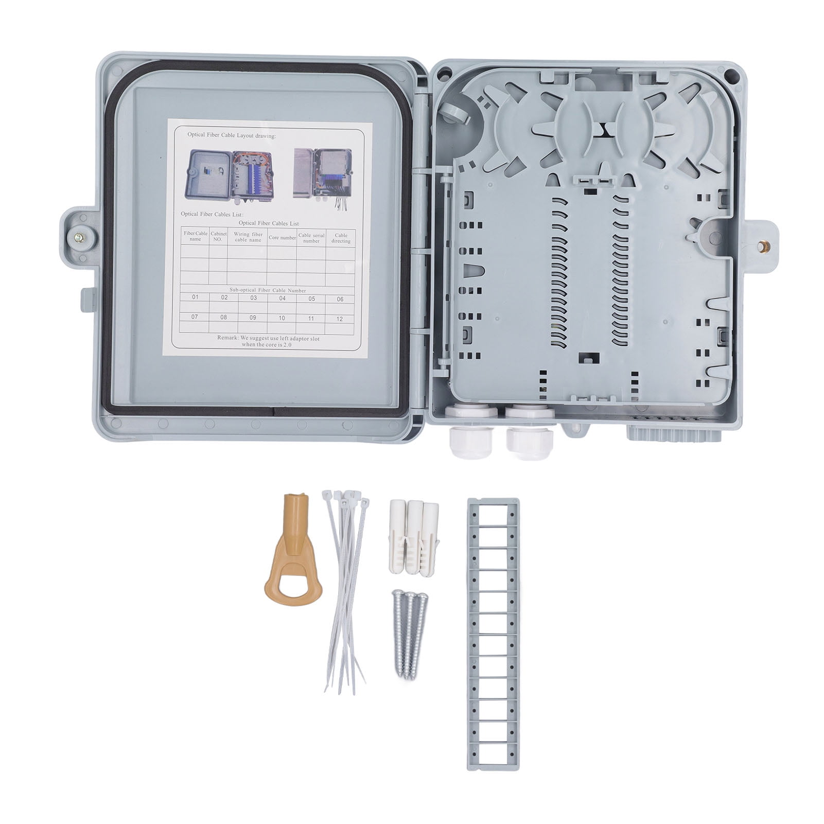 YanMaoYi Optical Fiber Distribution Box 12 Core Waterproof Fiber Optic ...