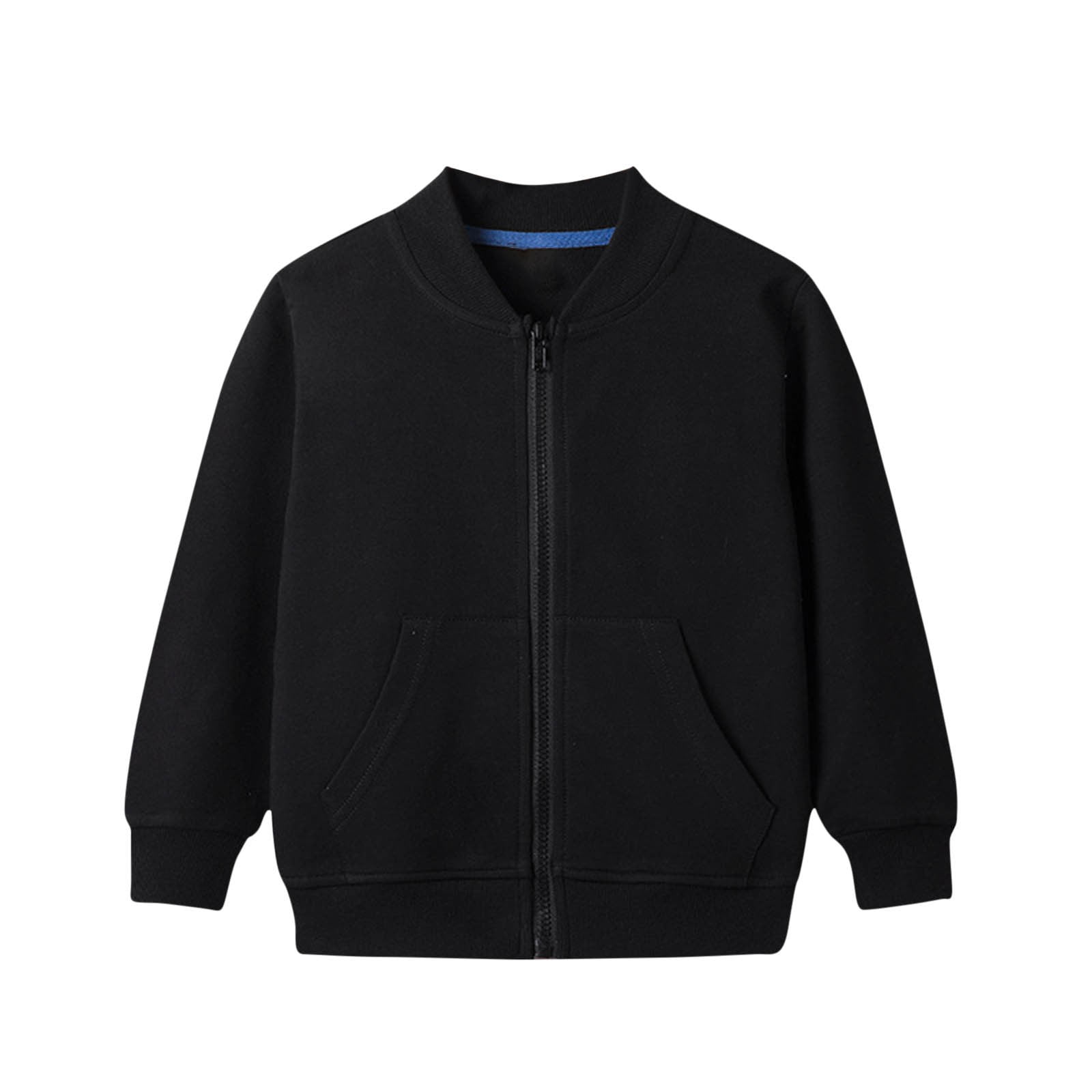Rohuuque Boys Full Zip Hoodless Round Neck Sweatshirts Kids Zip Up ...