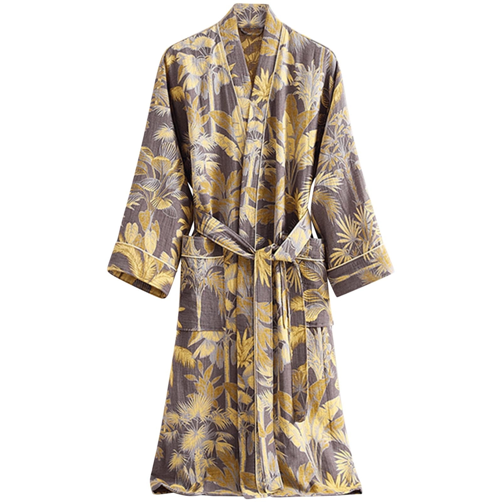 YanQiao Women's Soft Summer Dressing Robe Flower Print Plush Shawl ...
