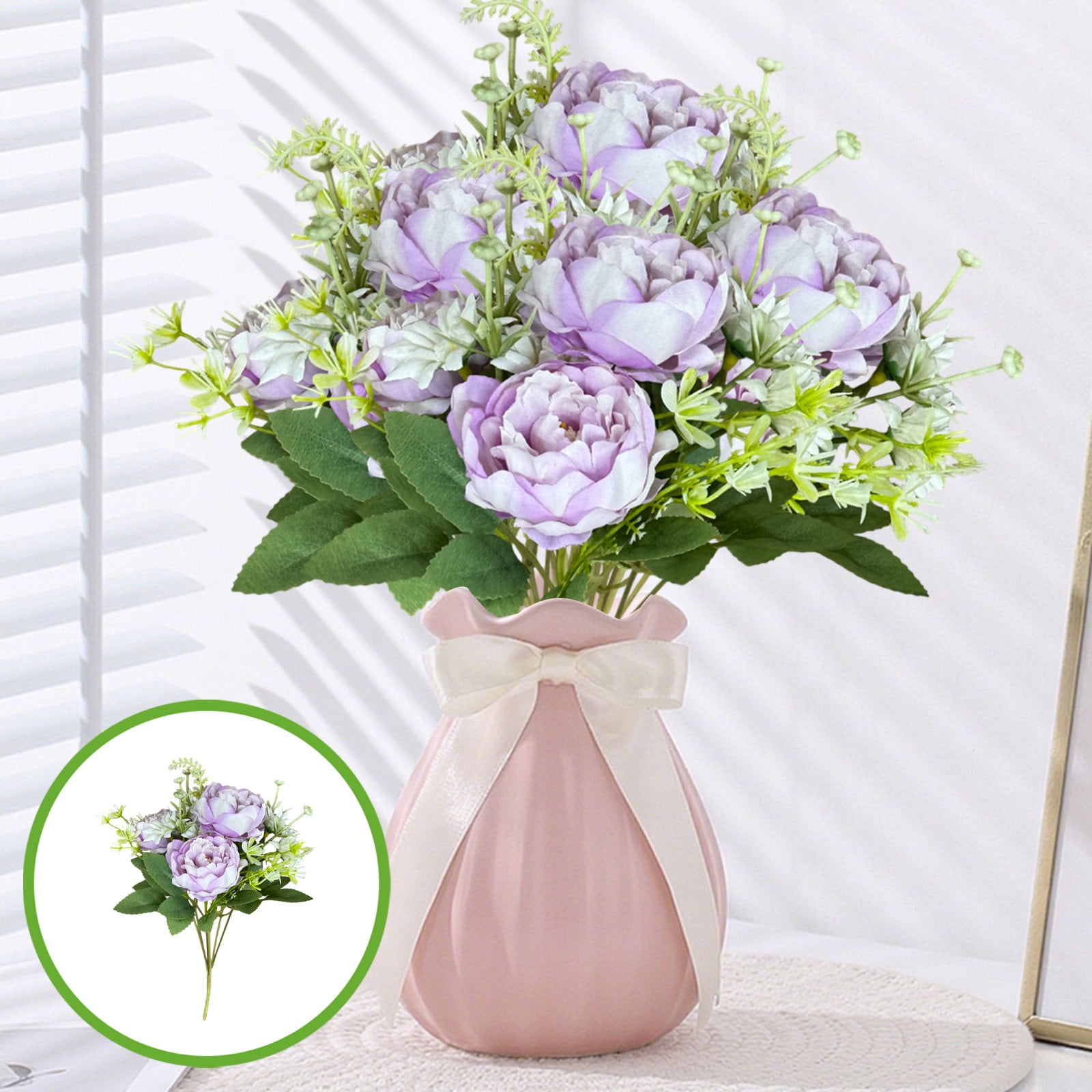 YanYan Artificial Flowers Bouquet, Realistic Plastic Simulation Floral ...