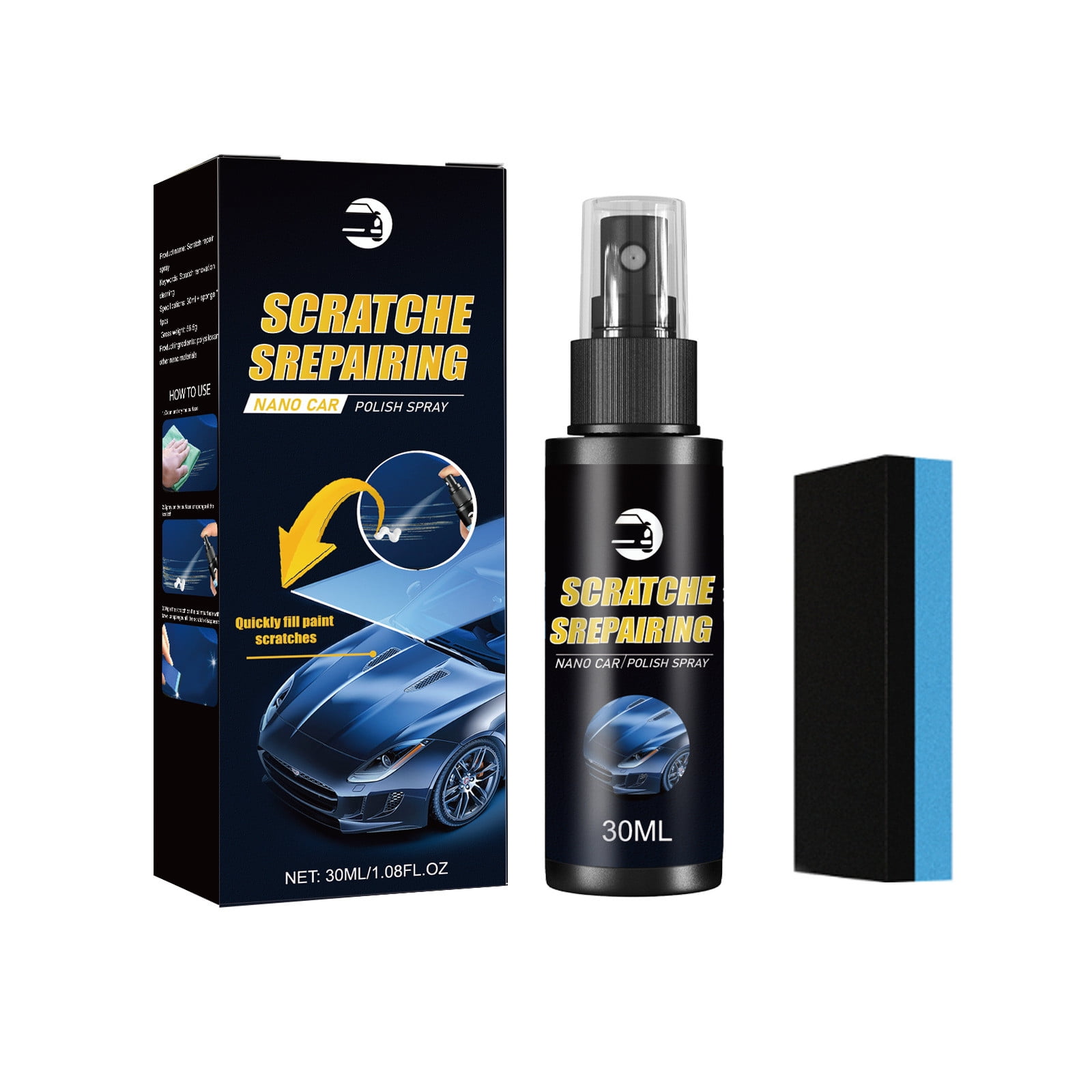 YanYan Car Scratch Repair Spray, 9H Ceramic Coating Liquid, Super Hydrophobic, Instant Scratch ...