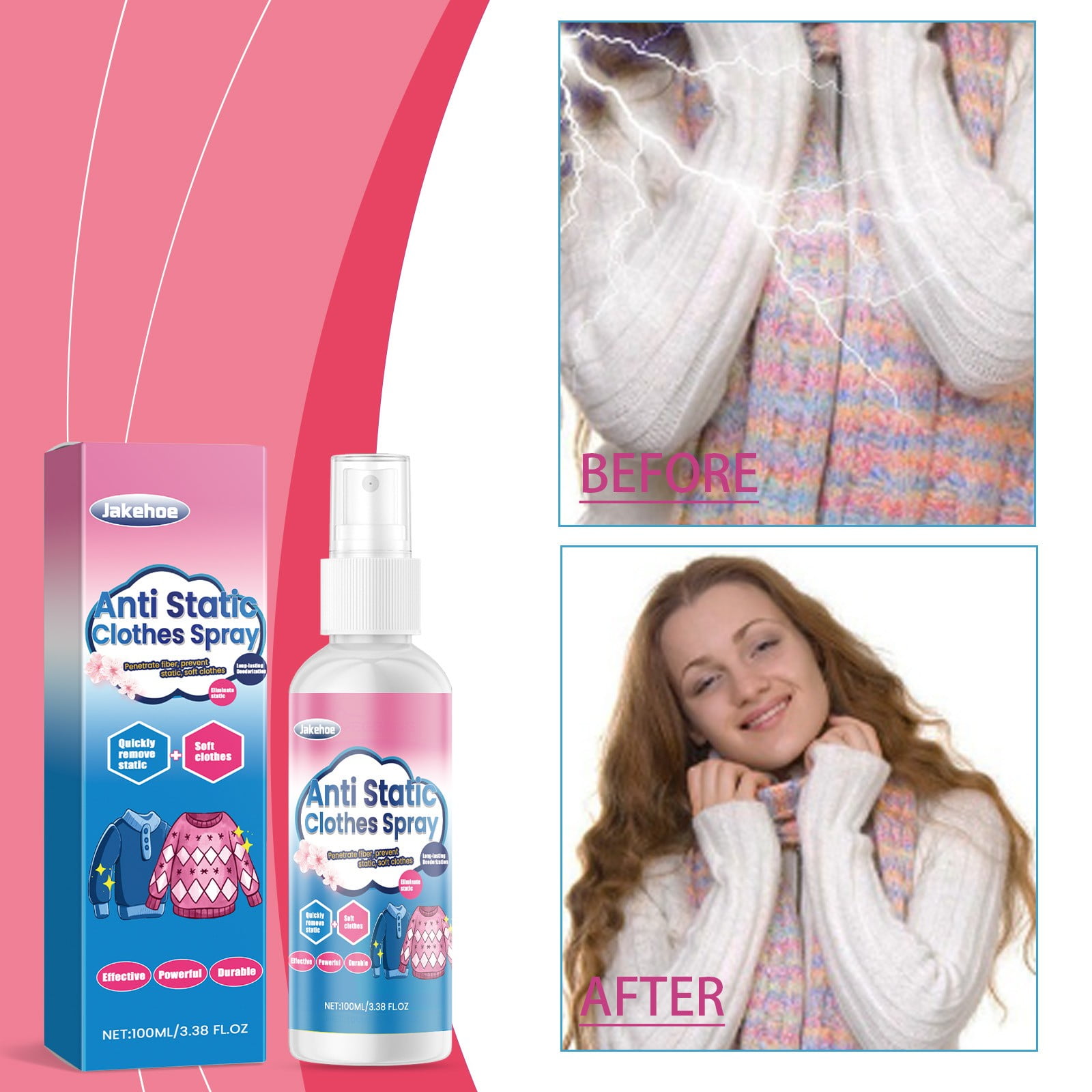 YanYan Clothing Anti-Electricity Spray, Instant Static Removal, Long ...