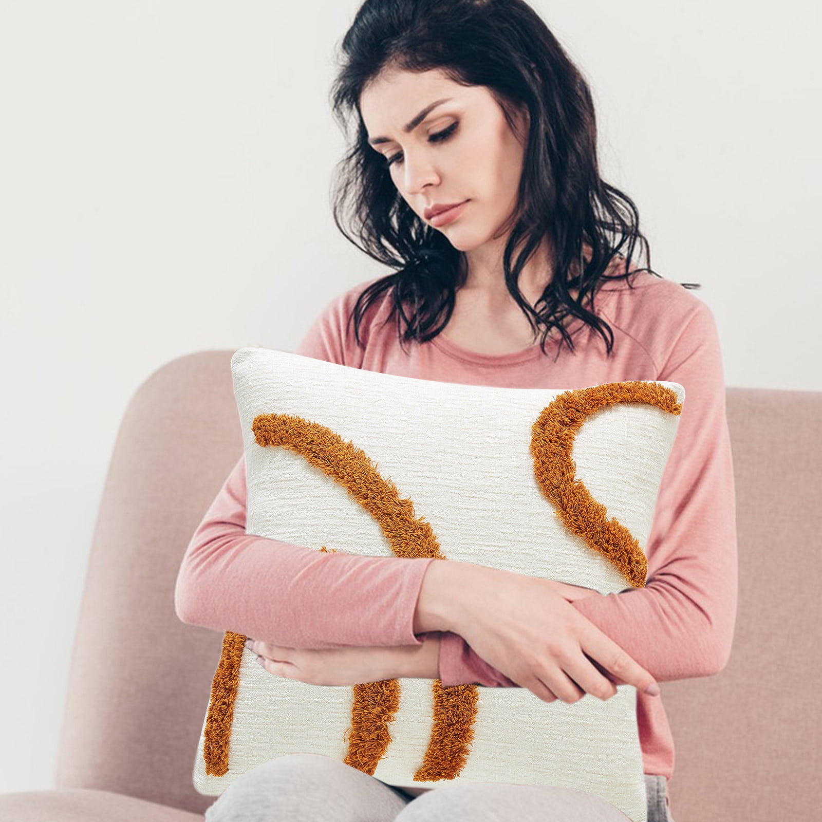 YanYan Lapin Hair Sofa Pillow, Soft Comfortable Design, Elegant Home ...