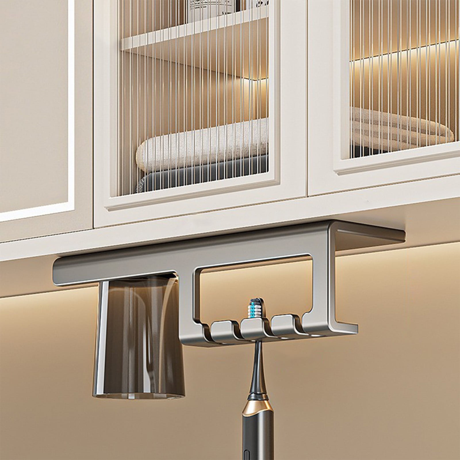 YanYan Magnetic Toothbrush Rack, No-Drill Wall-Mounted Organizer ...