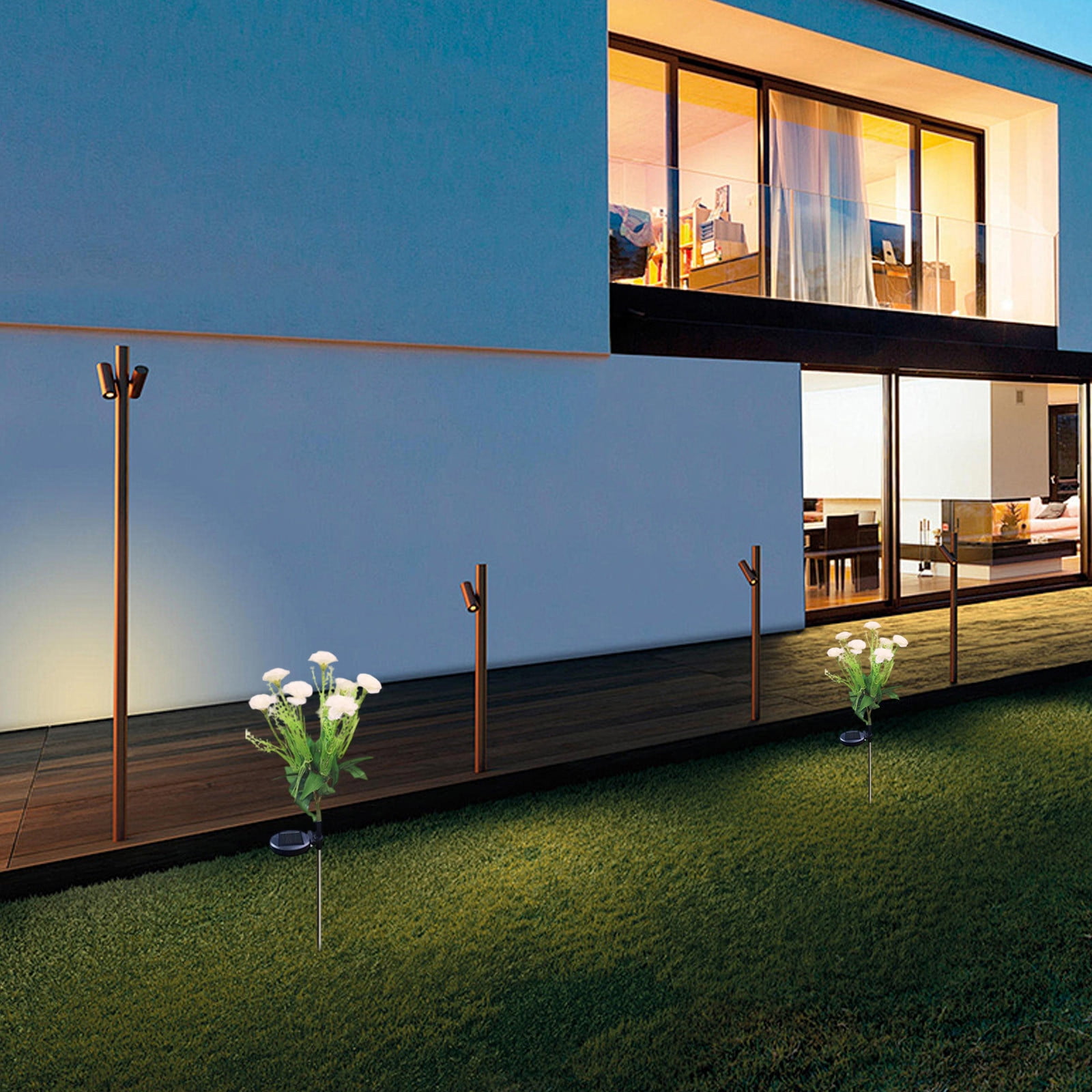 YanYan Solar Lights Outdoor， Upgraded Garden Light, Multi-Color ...