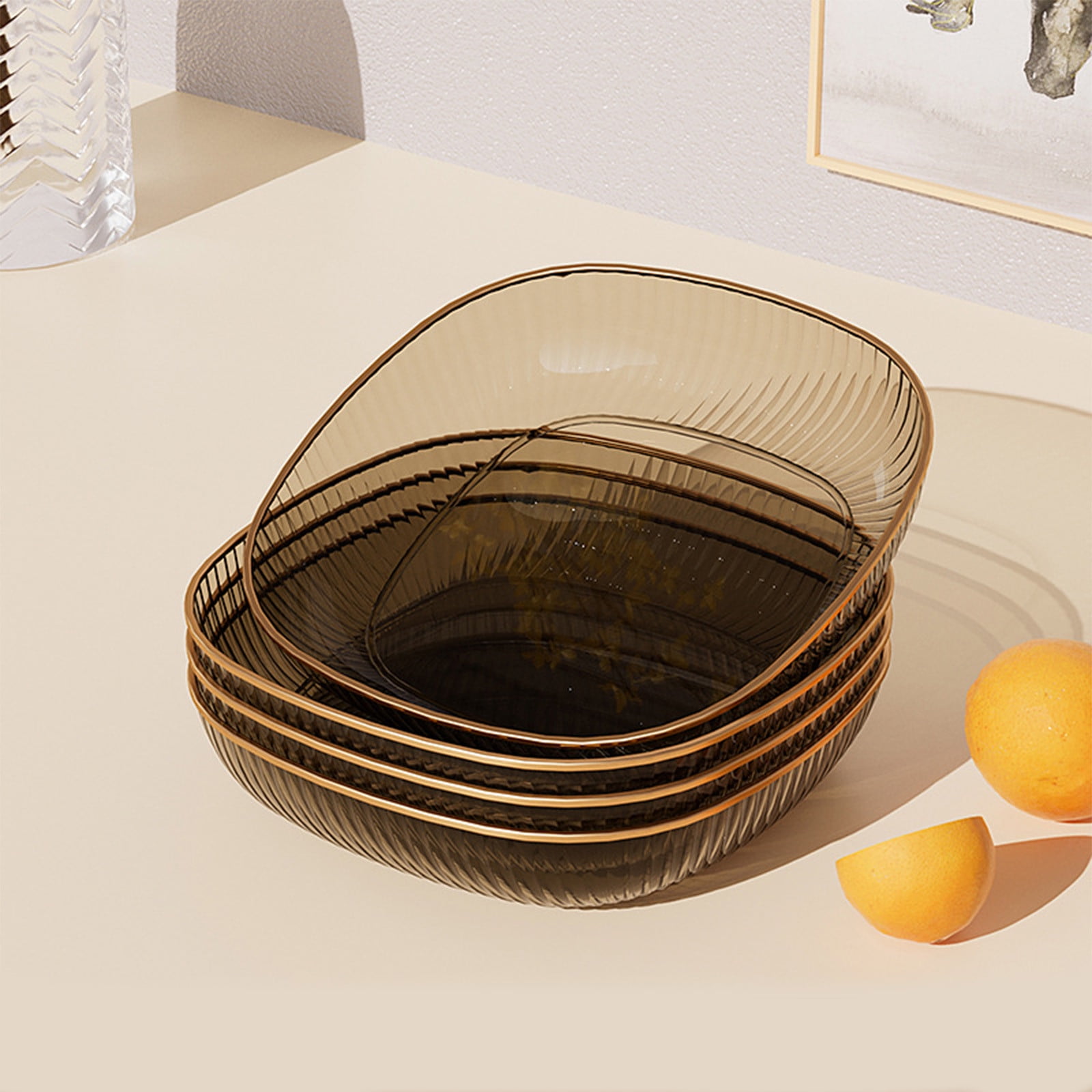 YanYan Transparent Plates Set, Four Pack Lightweight Tableware ...