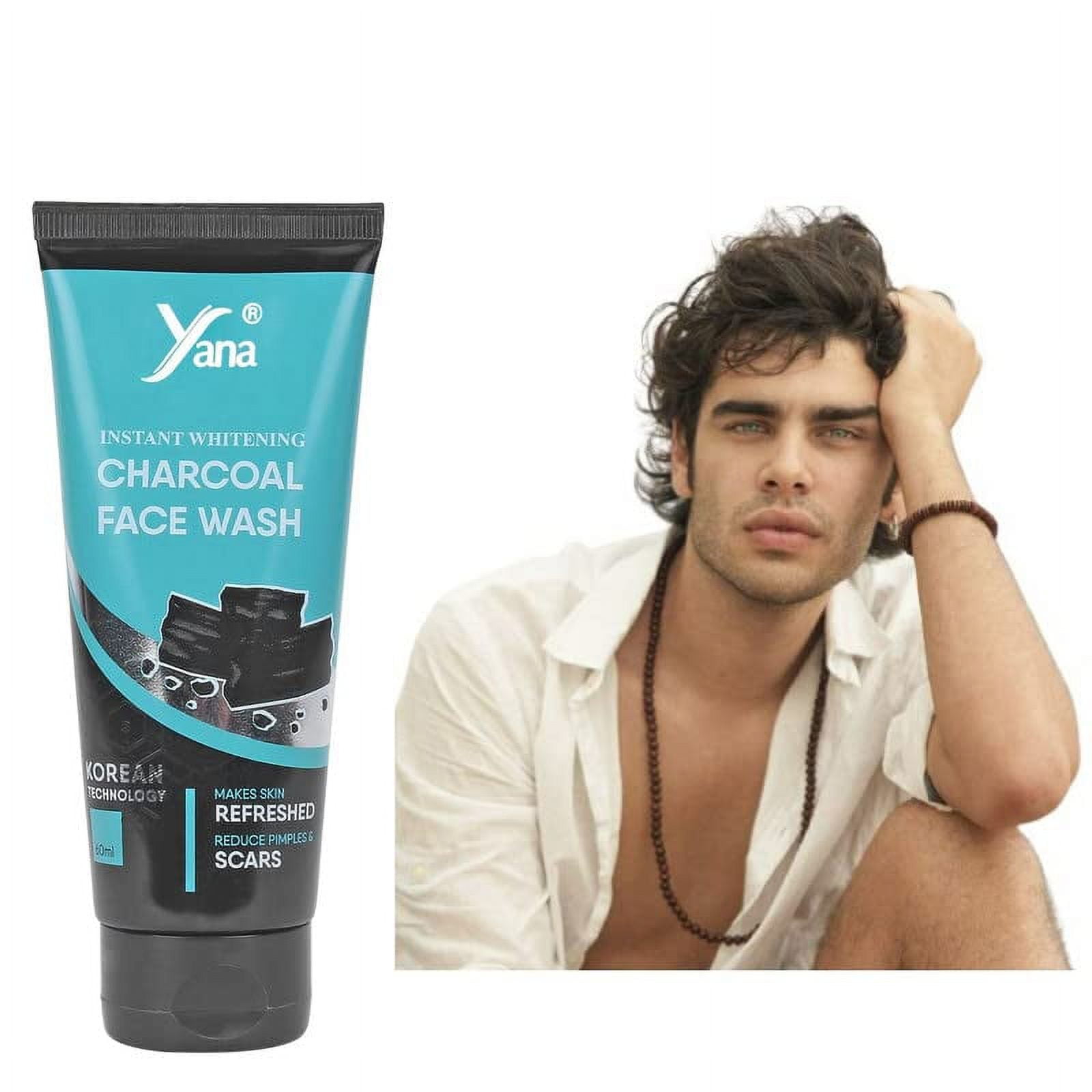 Yana Activated Charcoal Face Wash & Cleanser For Men By Korean ...