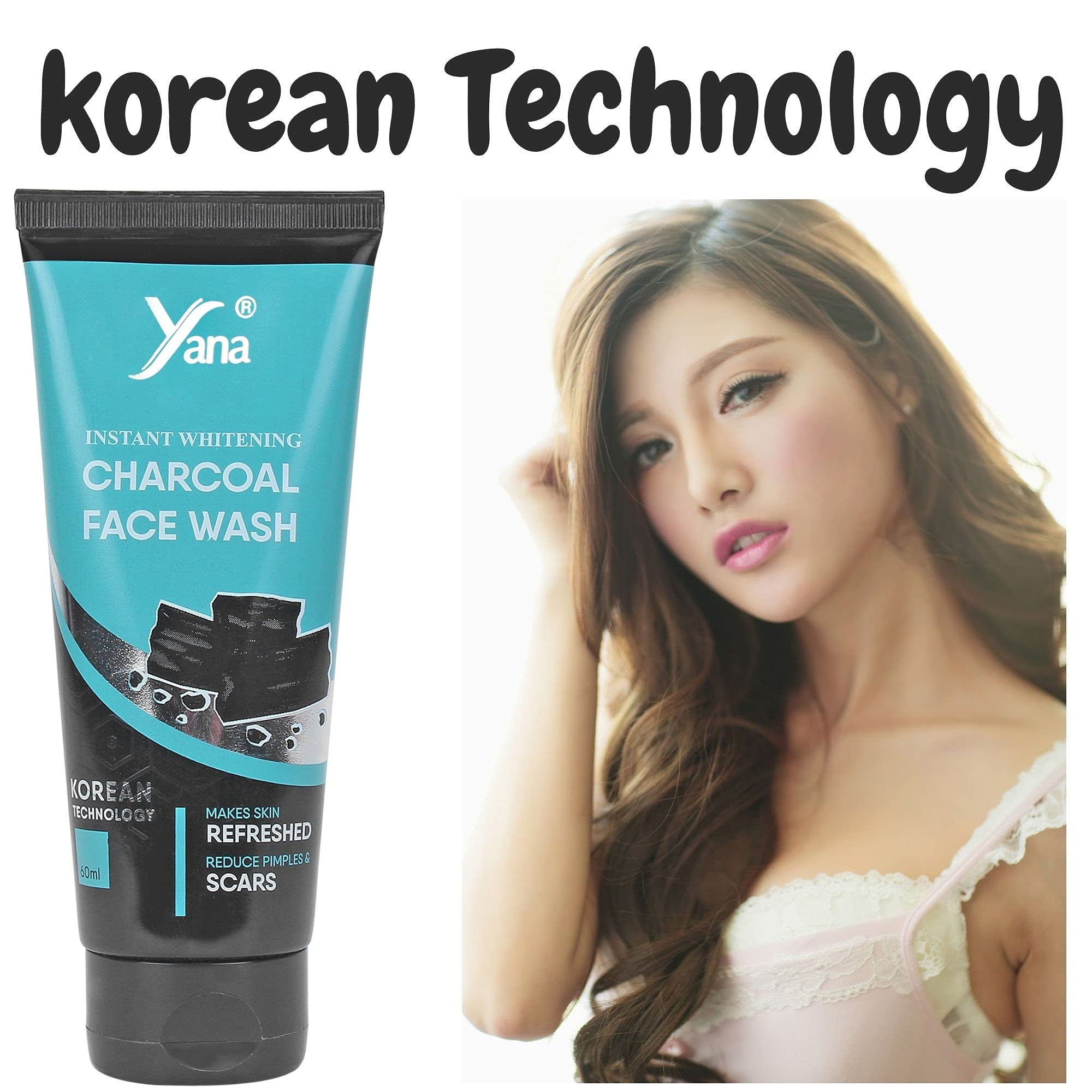 Yana Charcoal Whitening Face Wash & Cleanser By Korean Technoloy ...