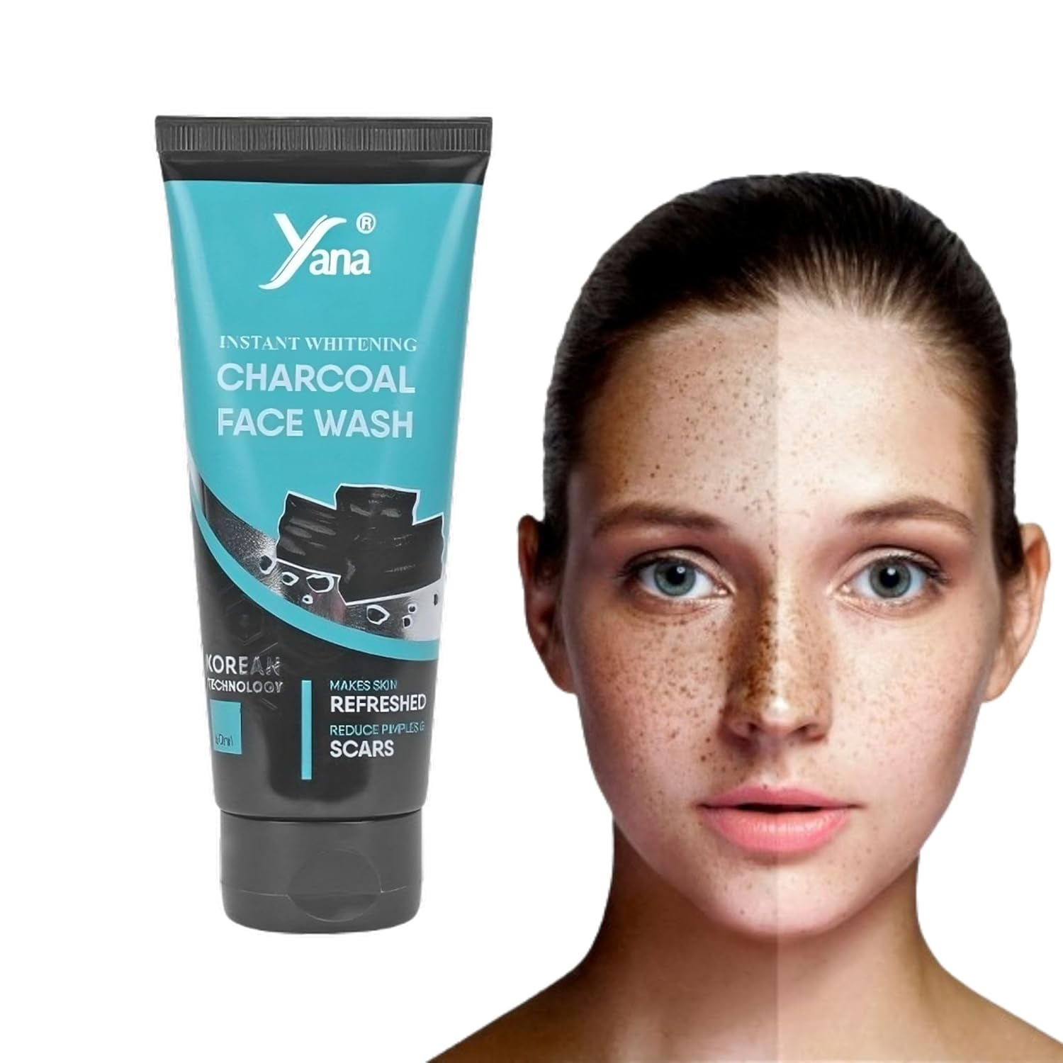 Yana Instant Brightening Activated Charcoal Face Wash Cleanser After ...