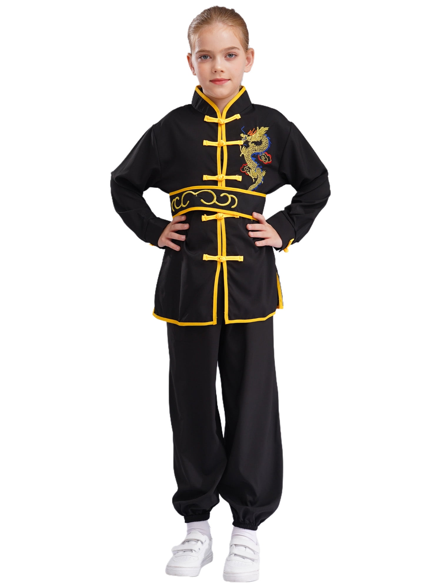 Yanarno Kids Boys Kung Fu Uniform Set Traditional Chinese Embroidered ...