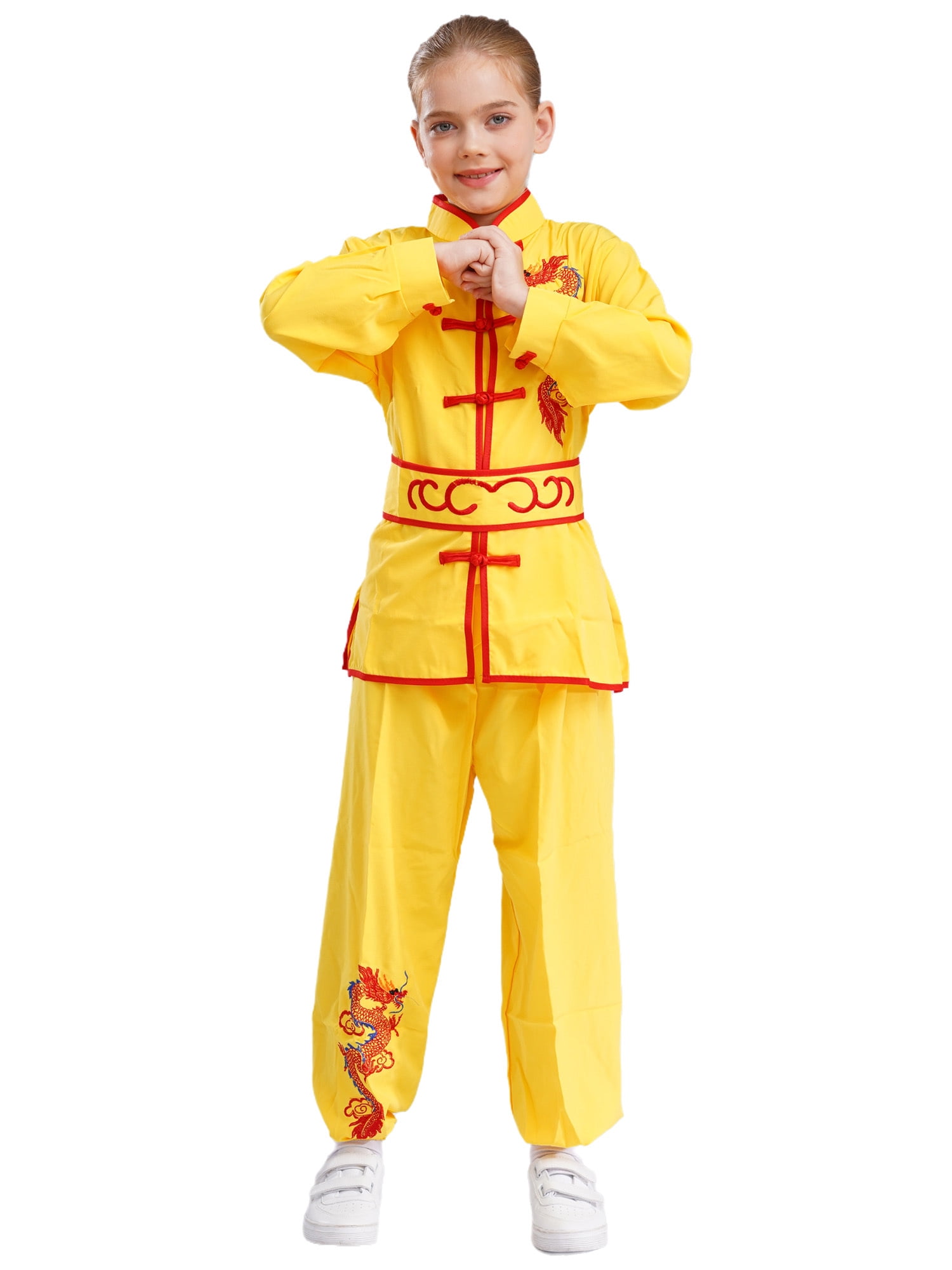 Yanarno Kids Boys Kung Fu Uniform Set Traditional Chinese Embroidered ...