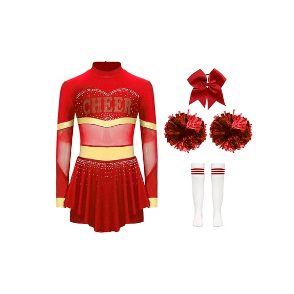Yanarno Kids Girls Cheerleading Outfits Schoolgirls Cheer Leader ...